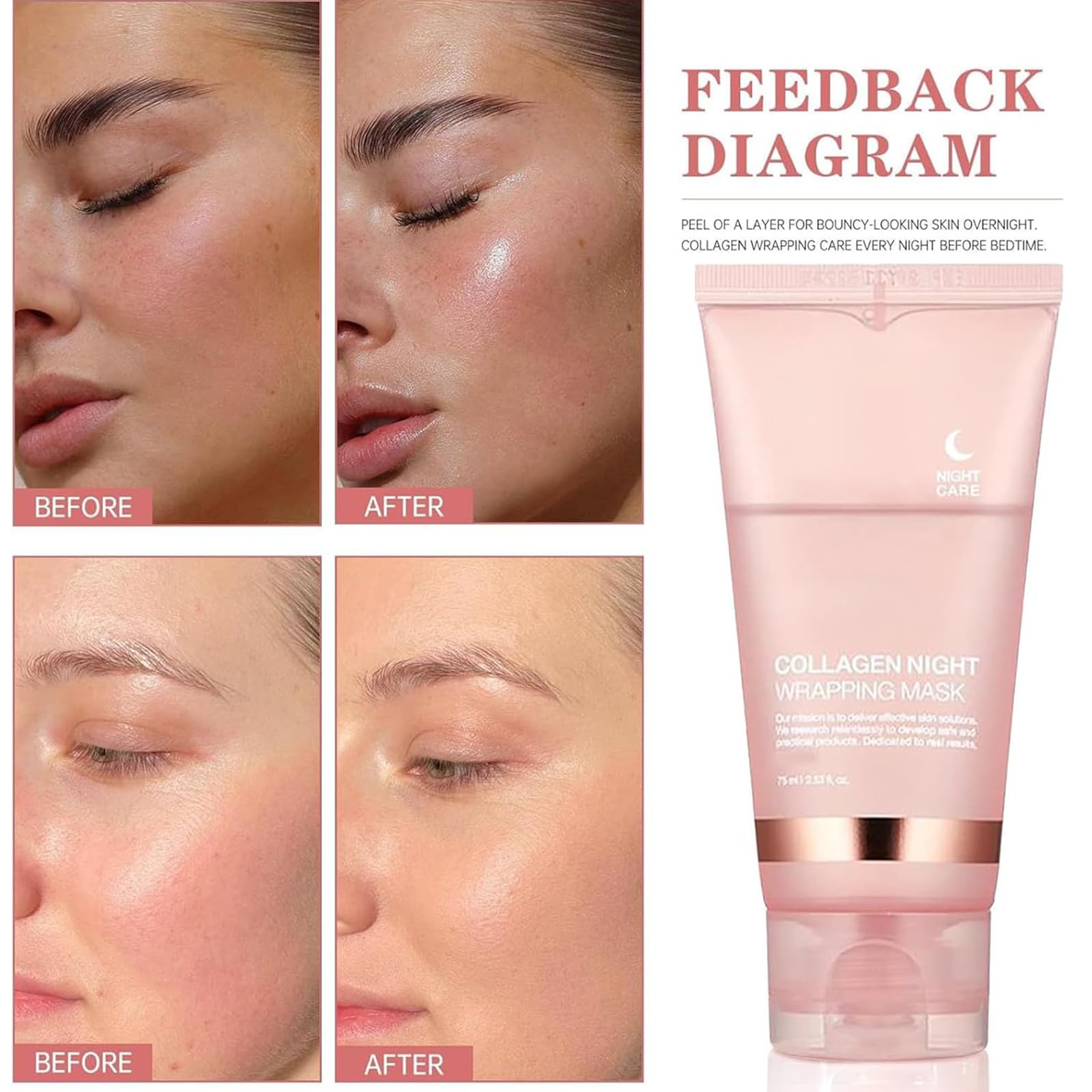 Collagen Night Wrapping Mask, Collagen Overnight Wrapping Peel Off ...