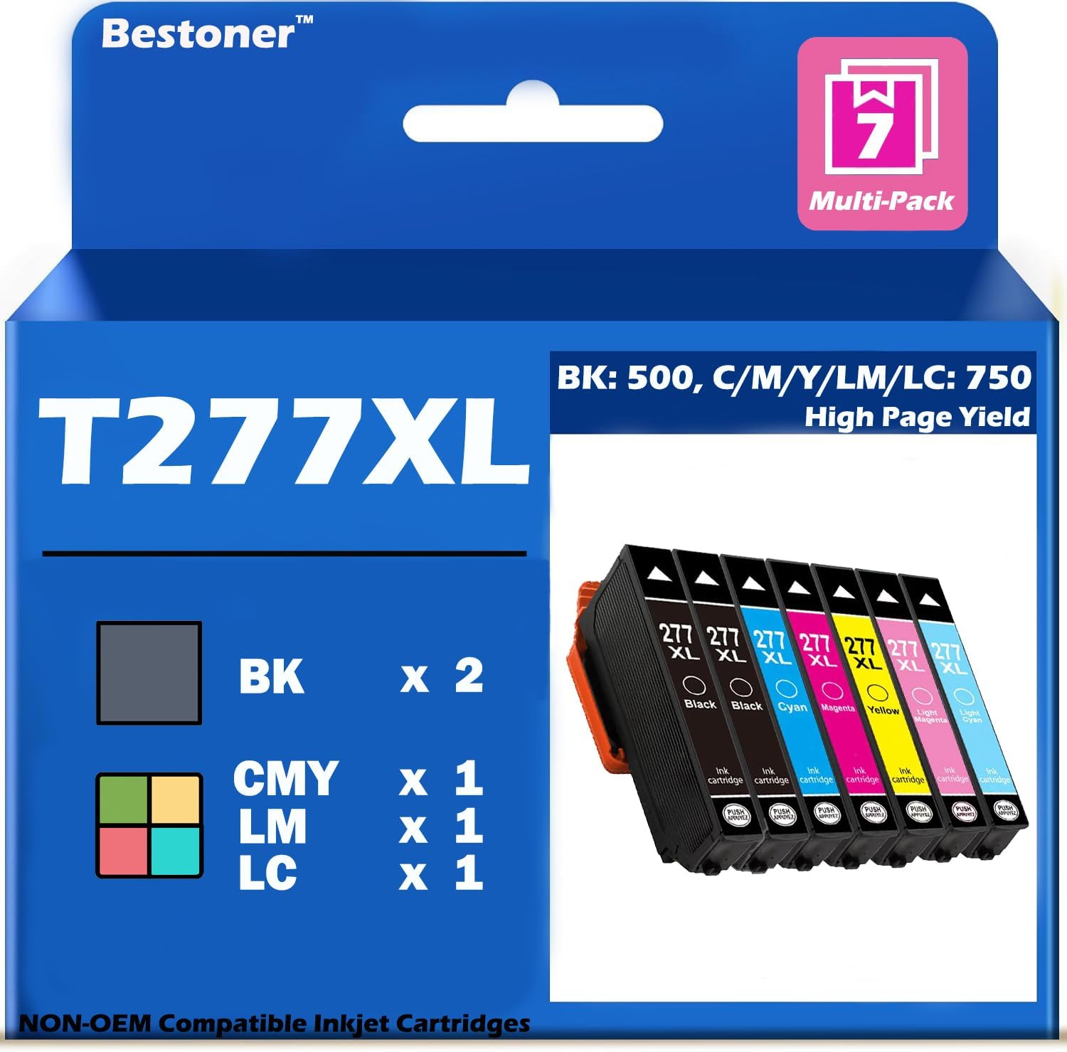 [New Chip] 7PK Remanufactured Ink Cartridges Replacement for Epson T277 ...