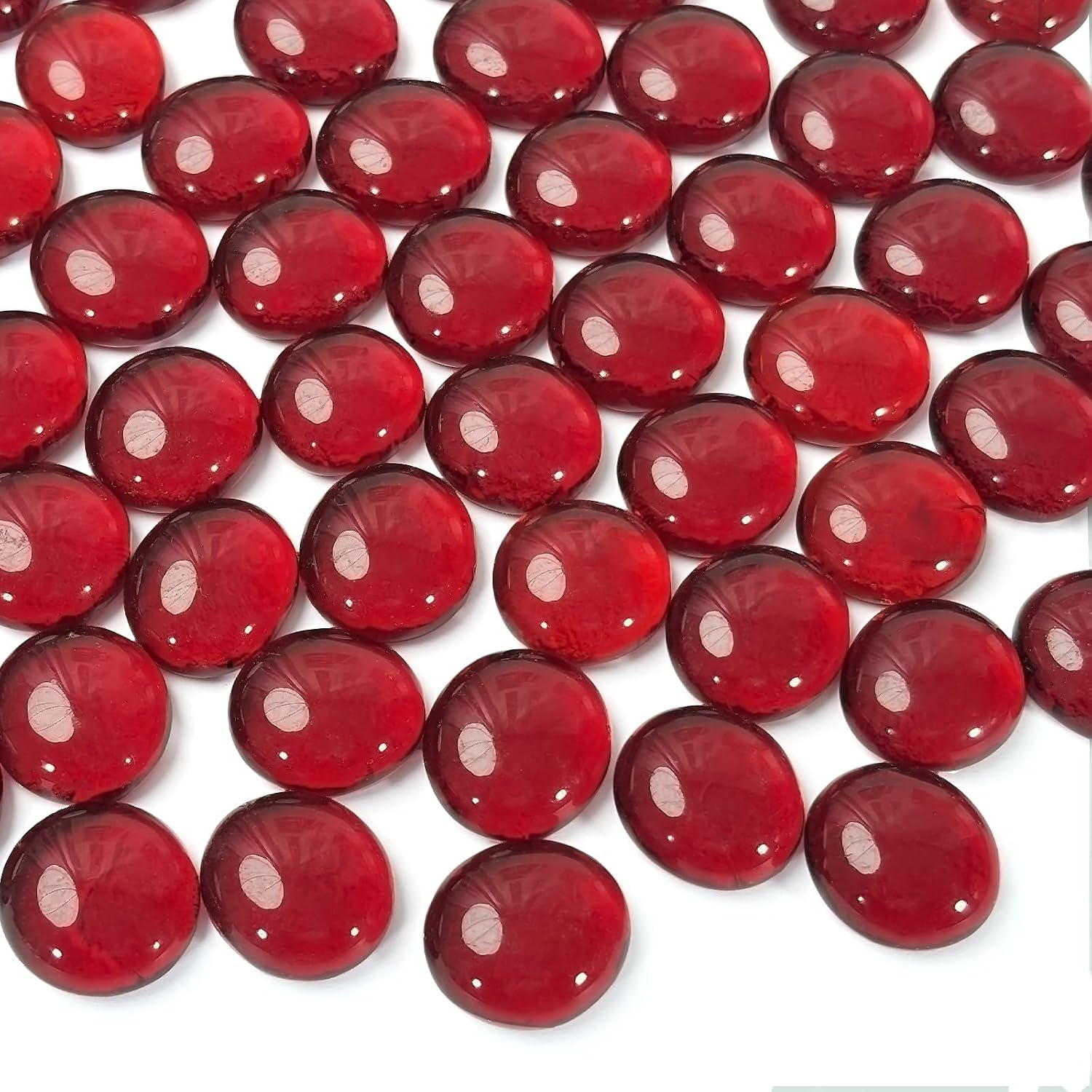 Amazon.com: LYZXMLBL Red Flat Glass Gems - 68pcs Glass Pebbles for Vase ...