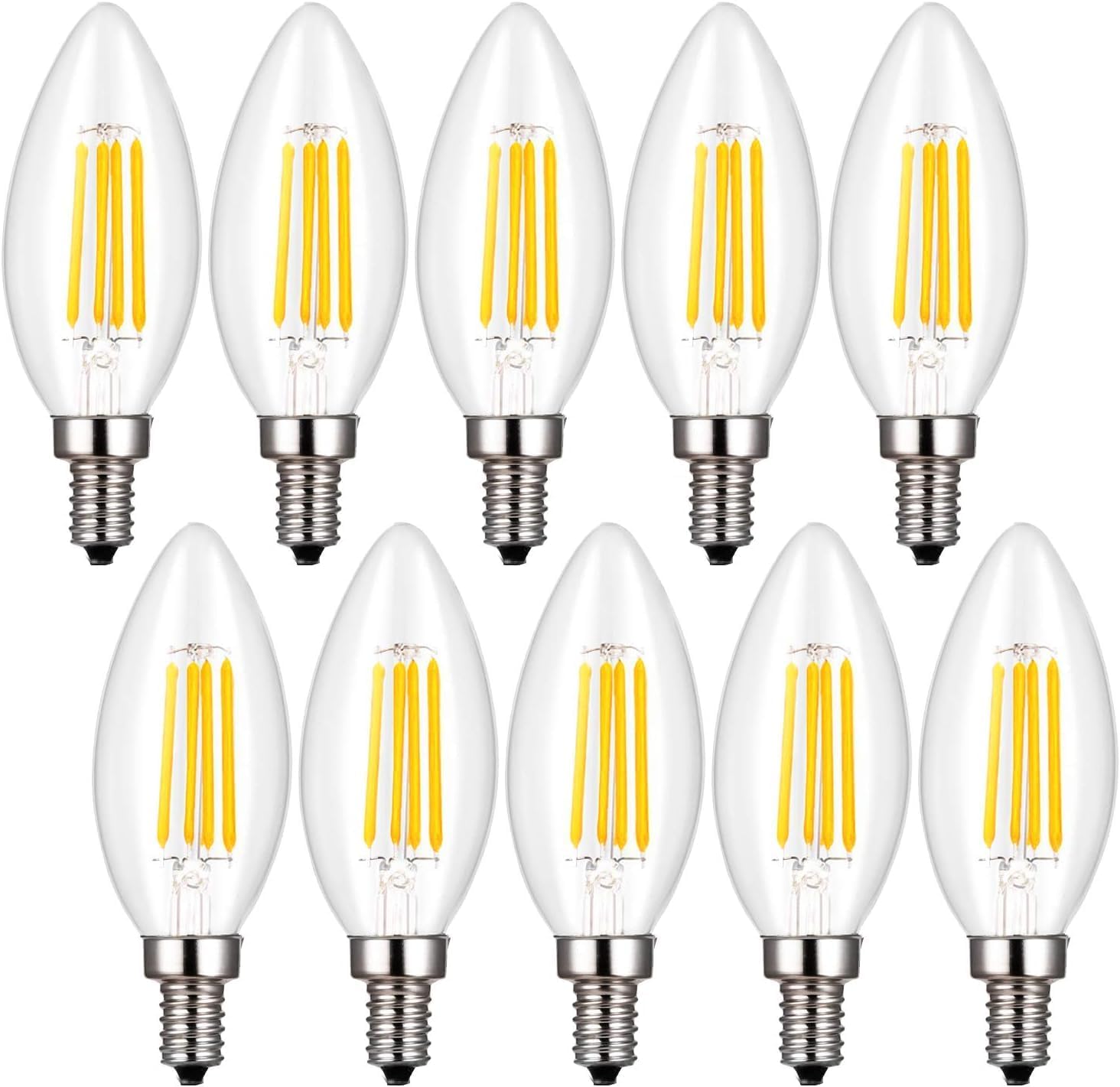 Amazon | シャンデリア電球 60W形相当 LED クリア電球 6W E17口金 フィラメント 蝋燭型 LED電球 電球色 2700k 550lm C35 E17 クリアタイプ e17 ...