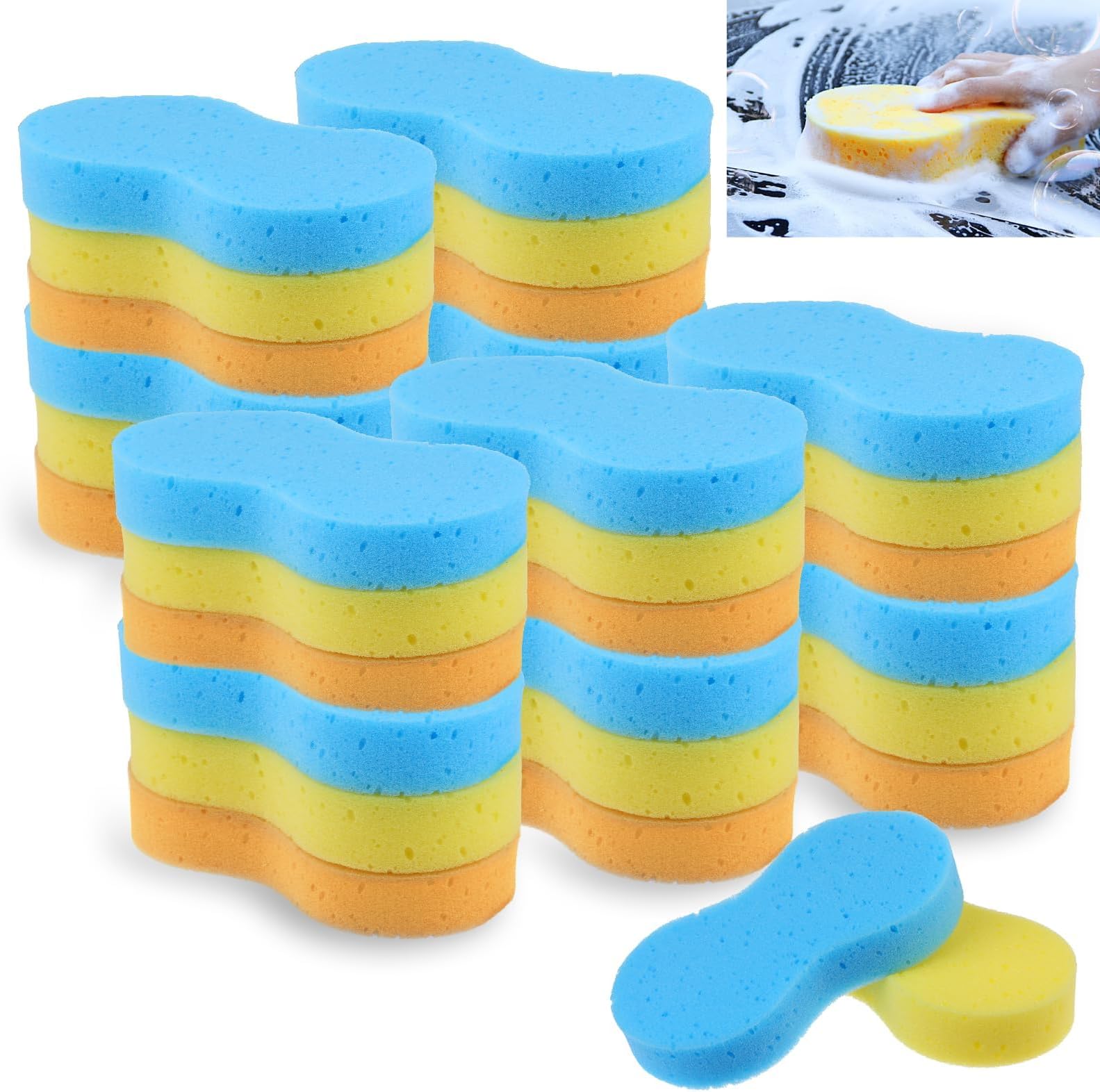 Amazon.com: ANTSHINY Car Interior Scrubbing Sponge, Microfiber Car Wax ...