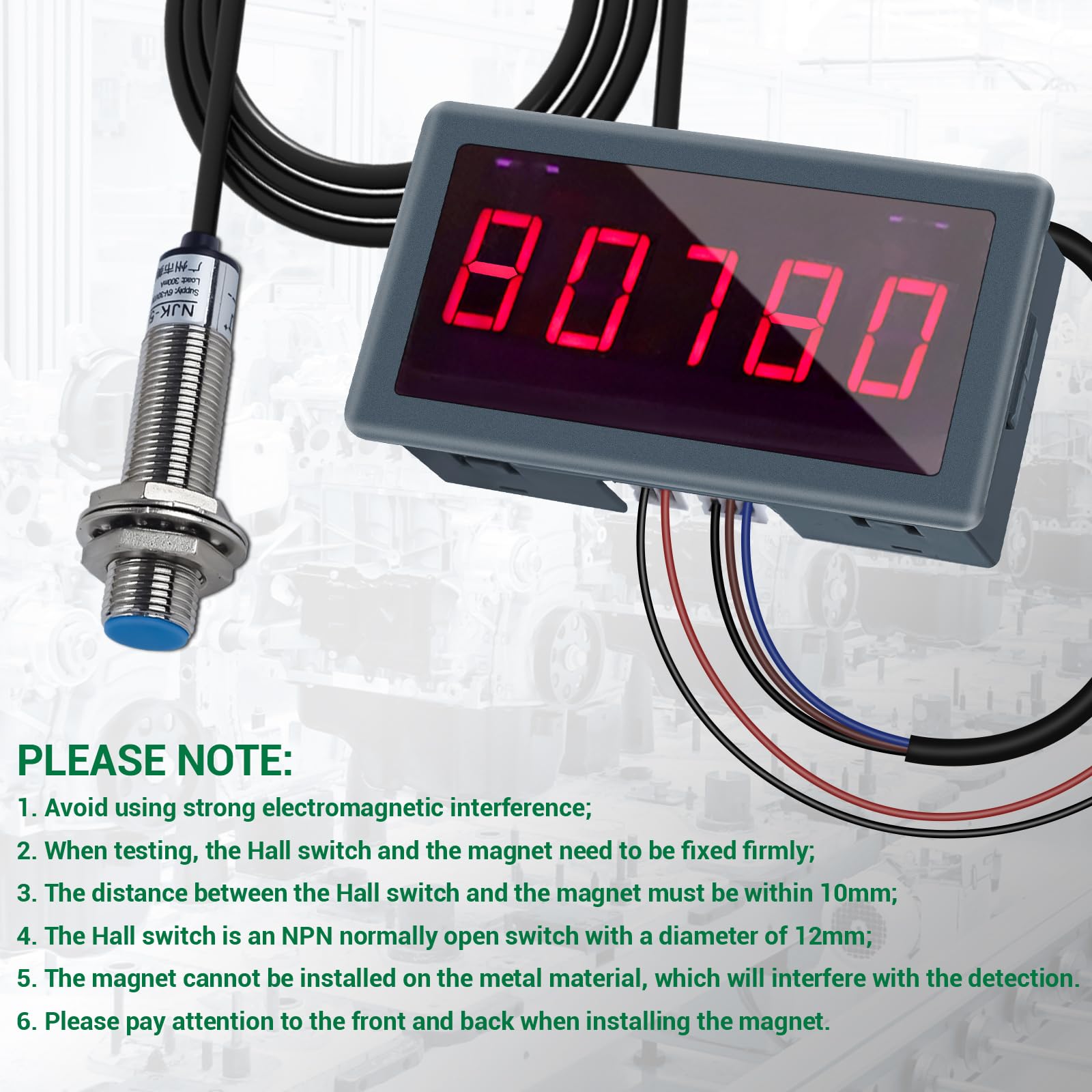 Snapklik.com : 5-bit LED Tachometer, ICSTATION DC 5V-30V RPM Speed ...
