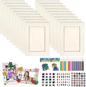 Pack of 10 Wooden Picture Frames 20 x 15 cm DIY Picture Frame Craft Set ...
