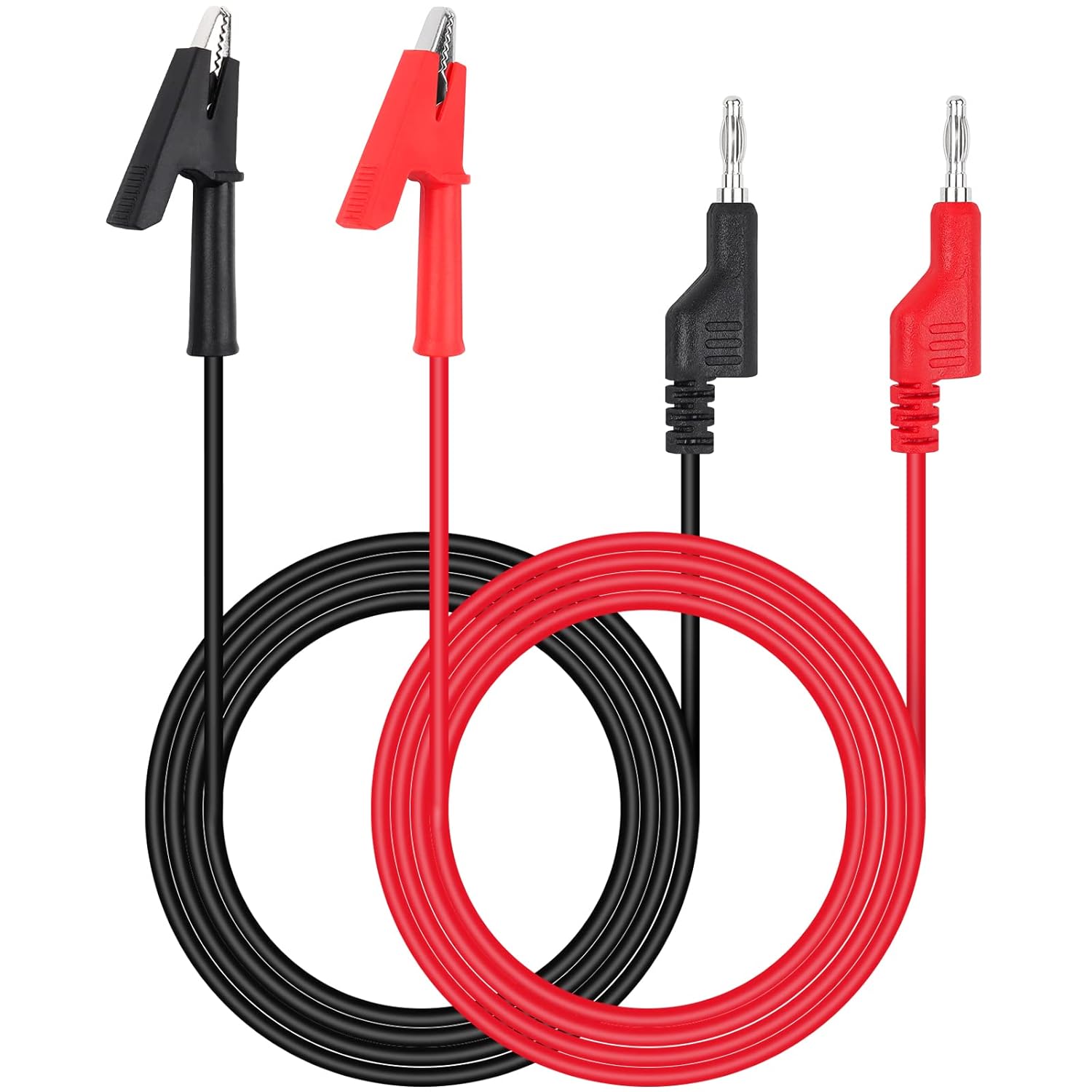 2PCS Multimeter Test Leads Hanibos 4mm Banana Plug to Alligator Clip ...