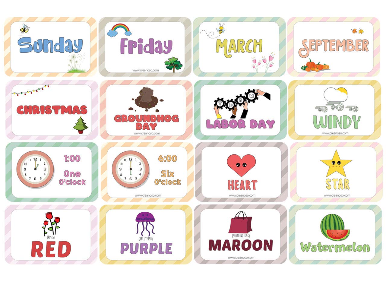 Poker Stocking Stuffers Creanoso Word Picture Learning Cards - 4 Deck ...