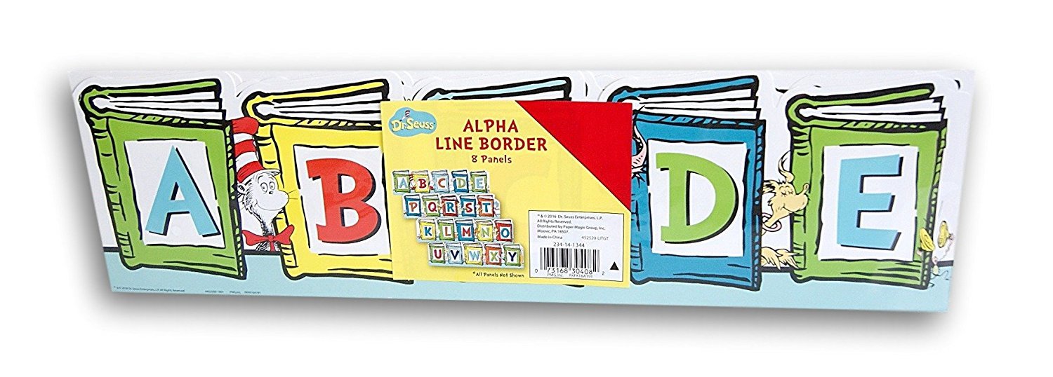 Buy Retail Classroom Study Dr. Seuss Themed Alphabet Line Border Wall ...
