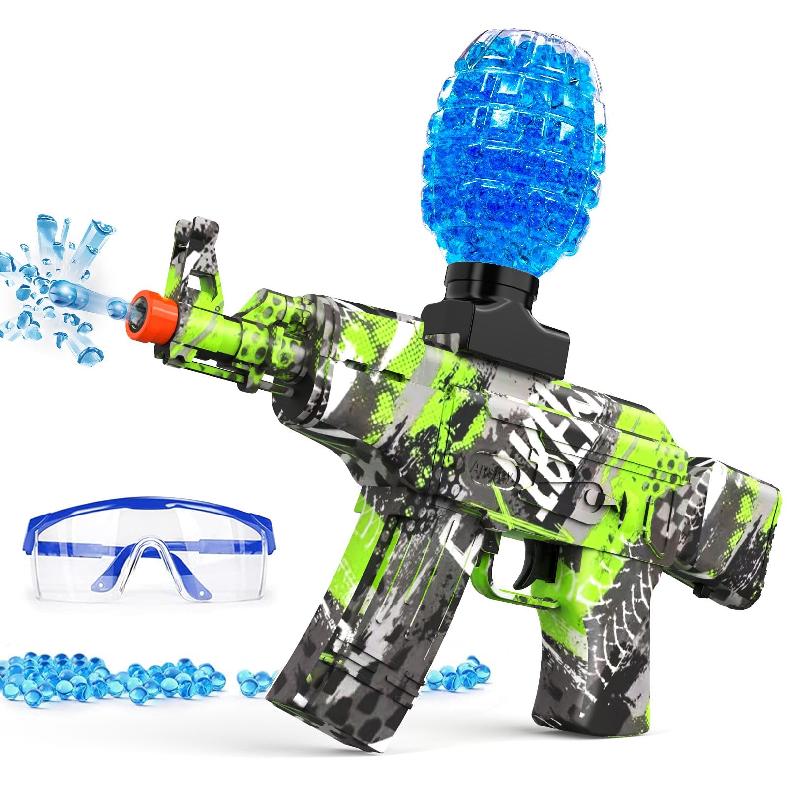 Amazon.com: Anstoy Electric with Gel Ball Blaster AEG AKM-47 Splat Gun ...