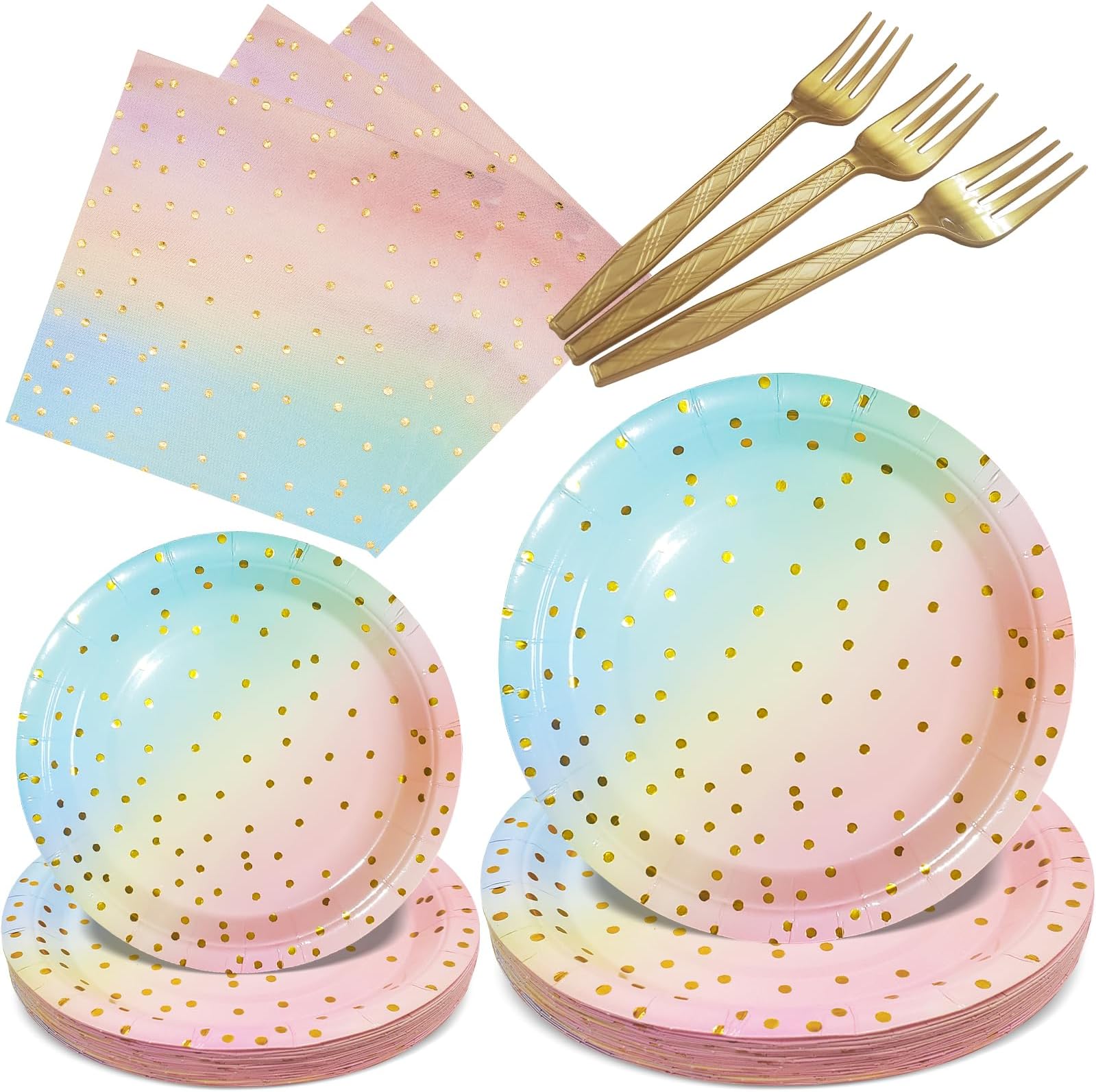 Amazon.com: Pink and Gold Party Supplies,Serves 25 Guests Pink Paper ...