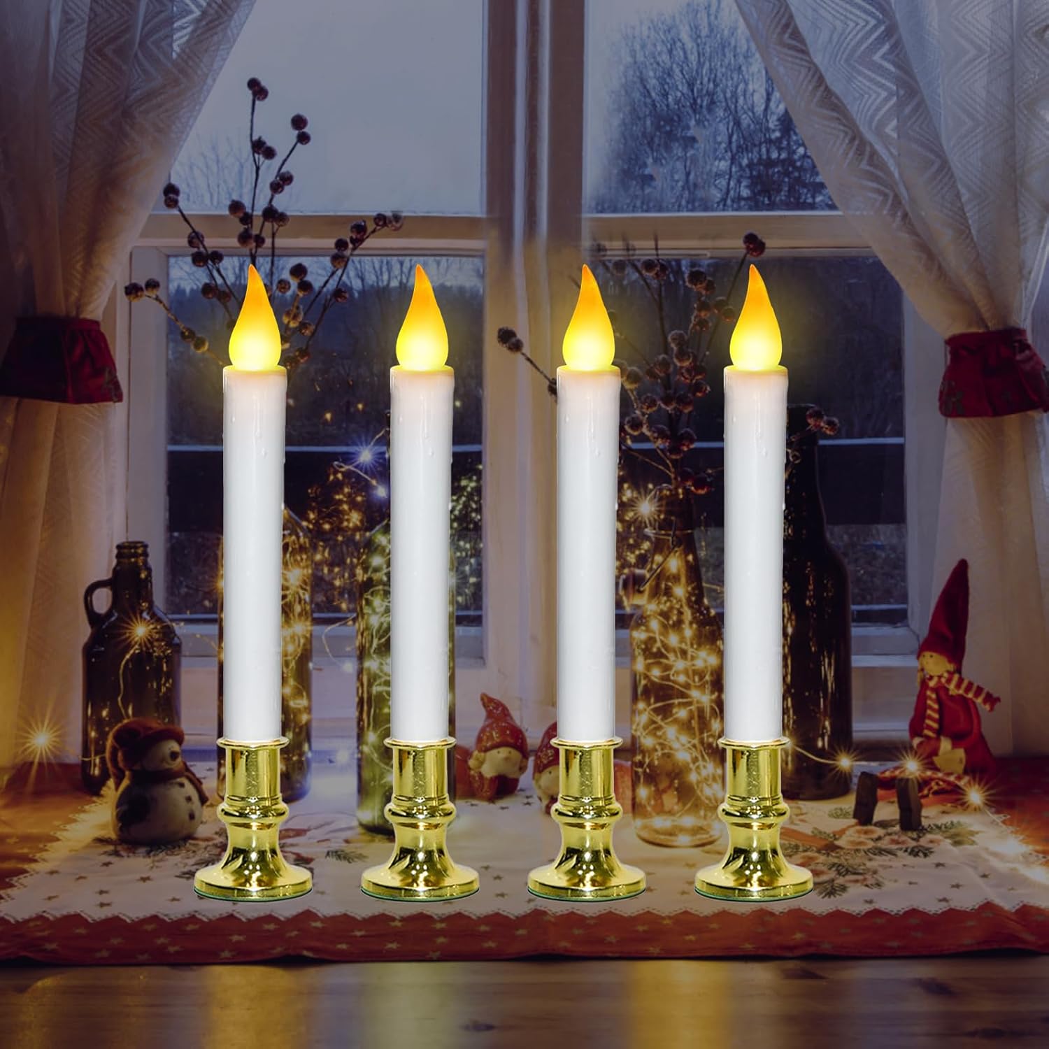 Amazon.com: CHYParty Battery Operated Christmas Window Candles with ...