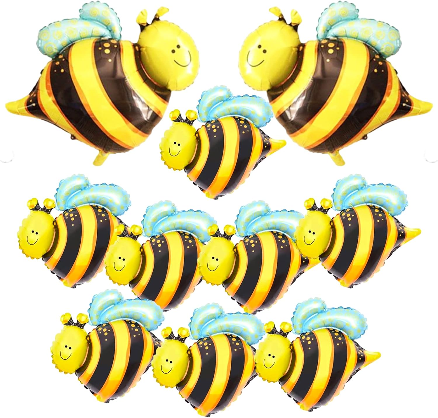 YQWIN Honey Bee Balloons 10PCS Big Size Bee and Small Size Bee Mylar ...