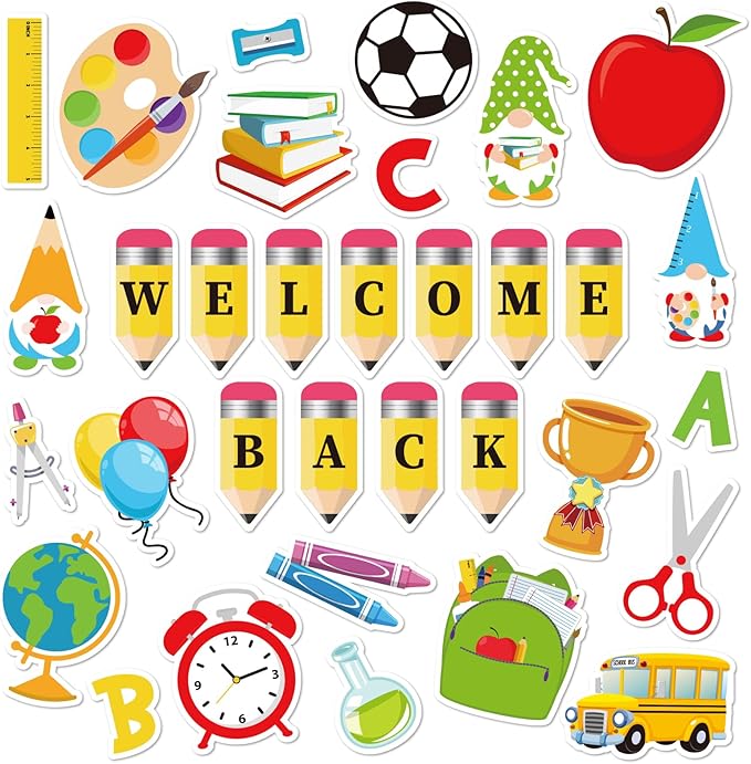 Amazon.com: Whaline 55Pcs Back to School Bulletin Board Decoration ...