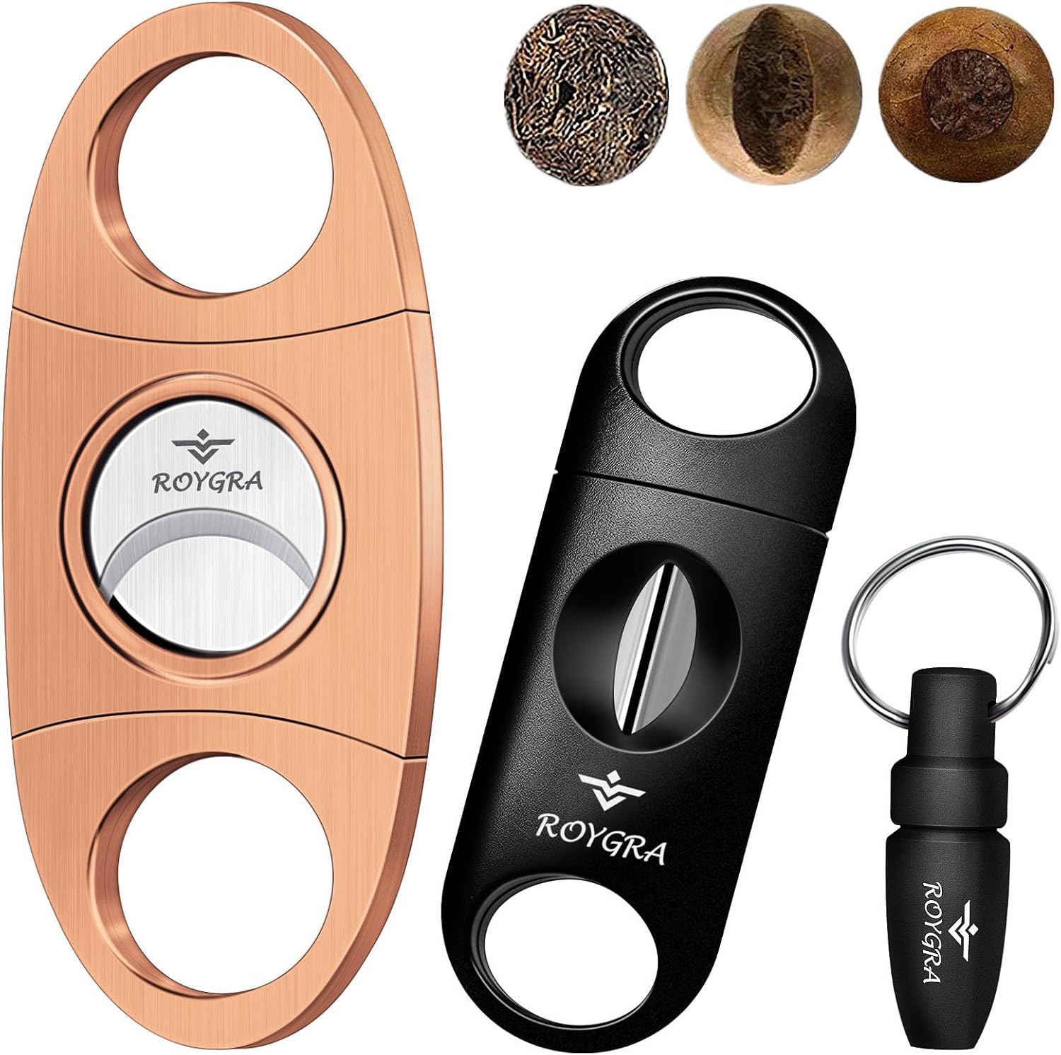 Amazon.com: roygra Cigar Cutter Set, Guillotine, Enlarge V-Cut Fit All ...