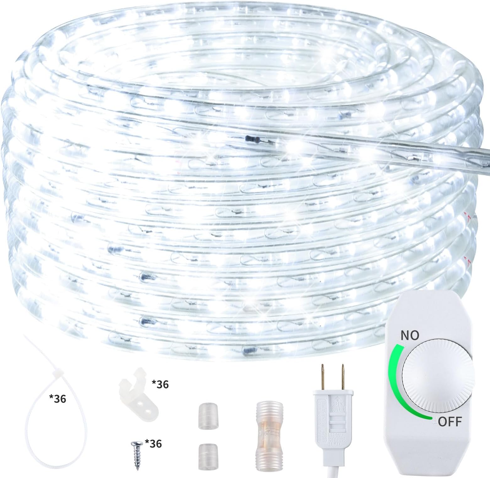 Amazon.com: ISUERFY 80FT Dimmable LED Rope Light, Cuttable Waterproof ...