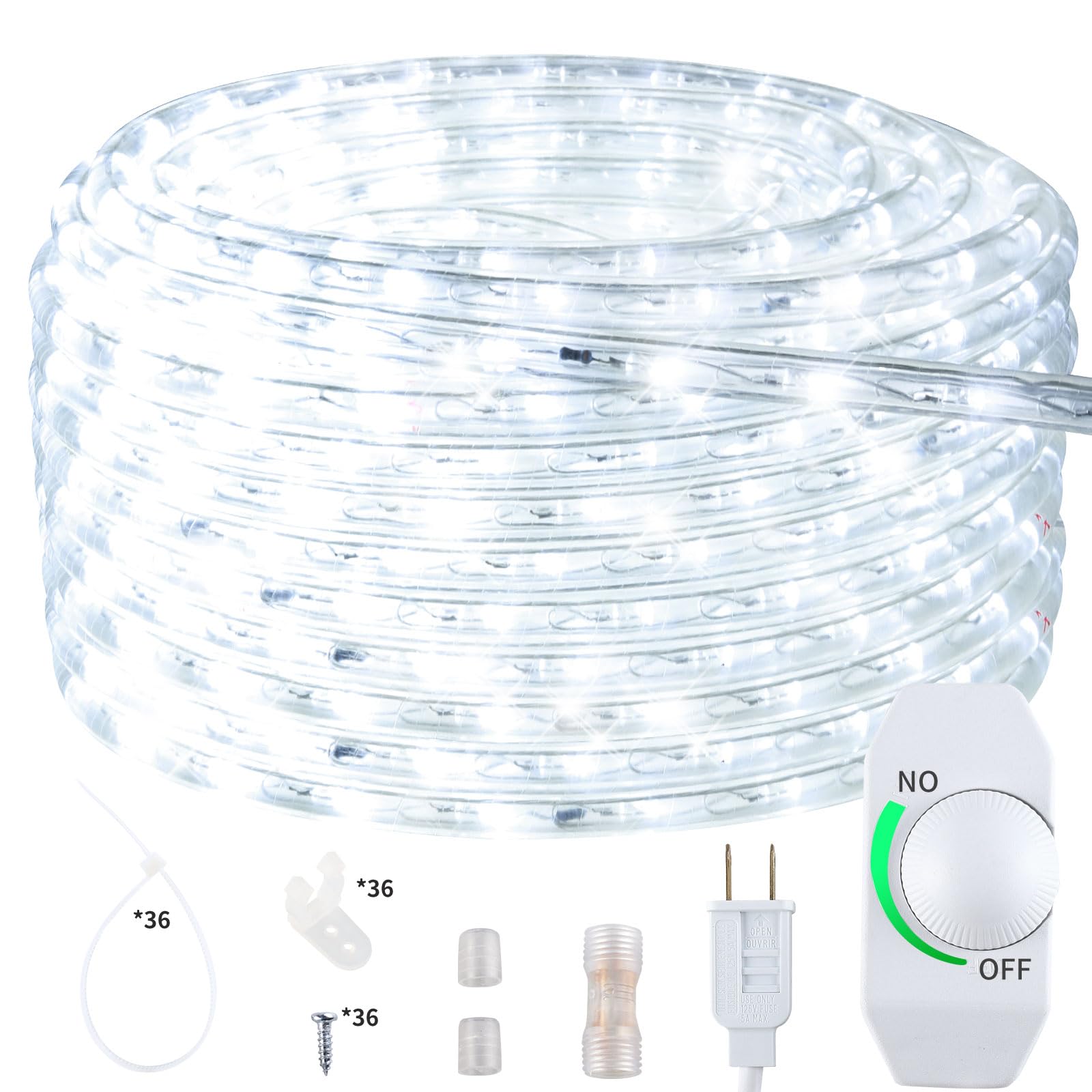 Amazon.com: ISUERFY 80FT Dimmable LED Rope Light, Cuttable Waterproof ...