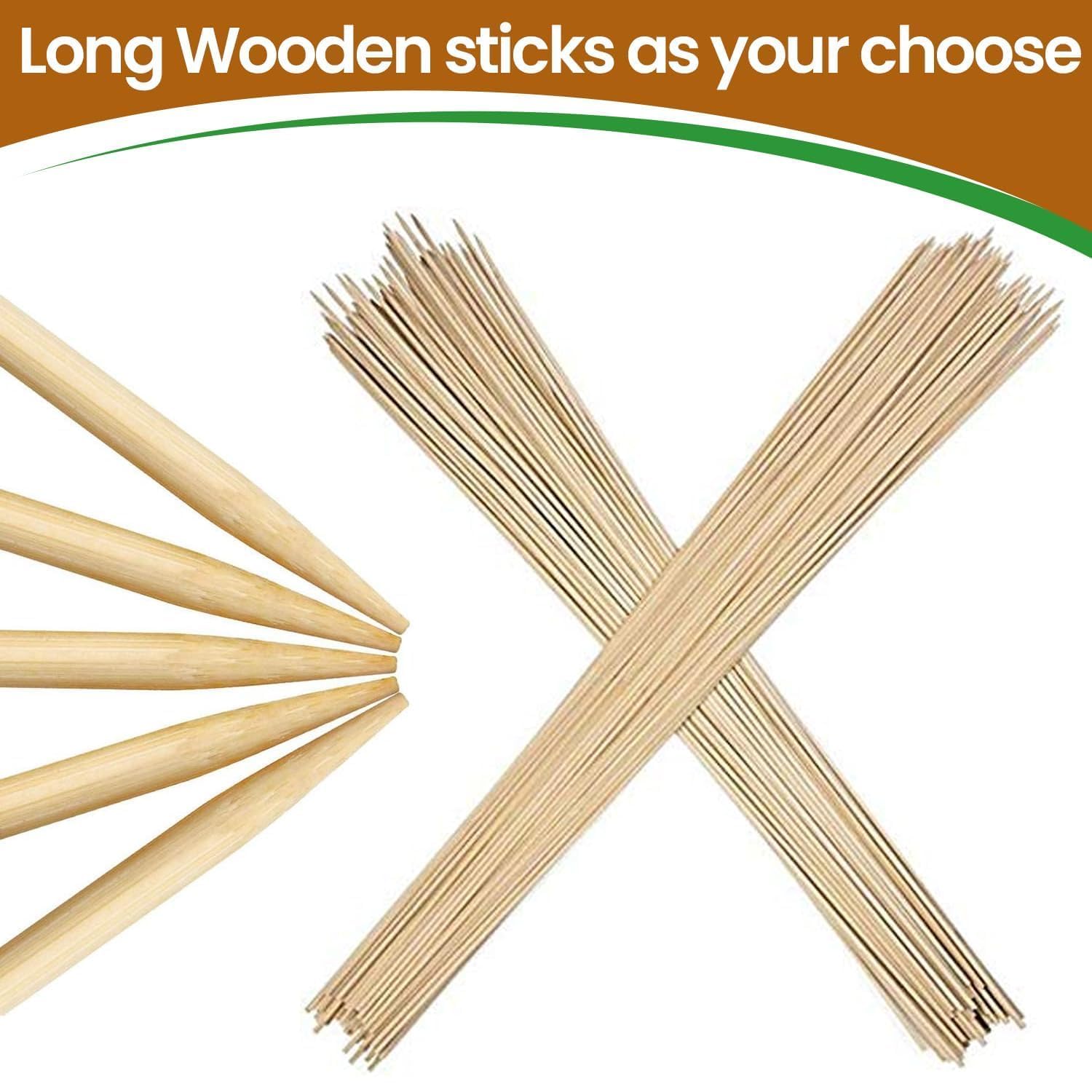 Perfectware - (PW-CDS30SP-50) 30" Wooden Marshmallow Sticks (Pack of 50)