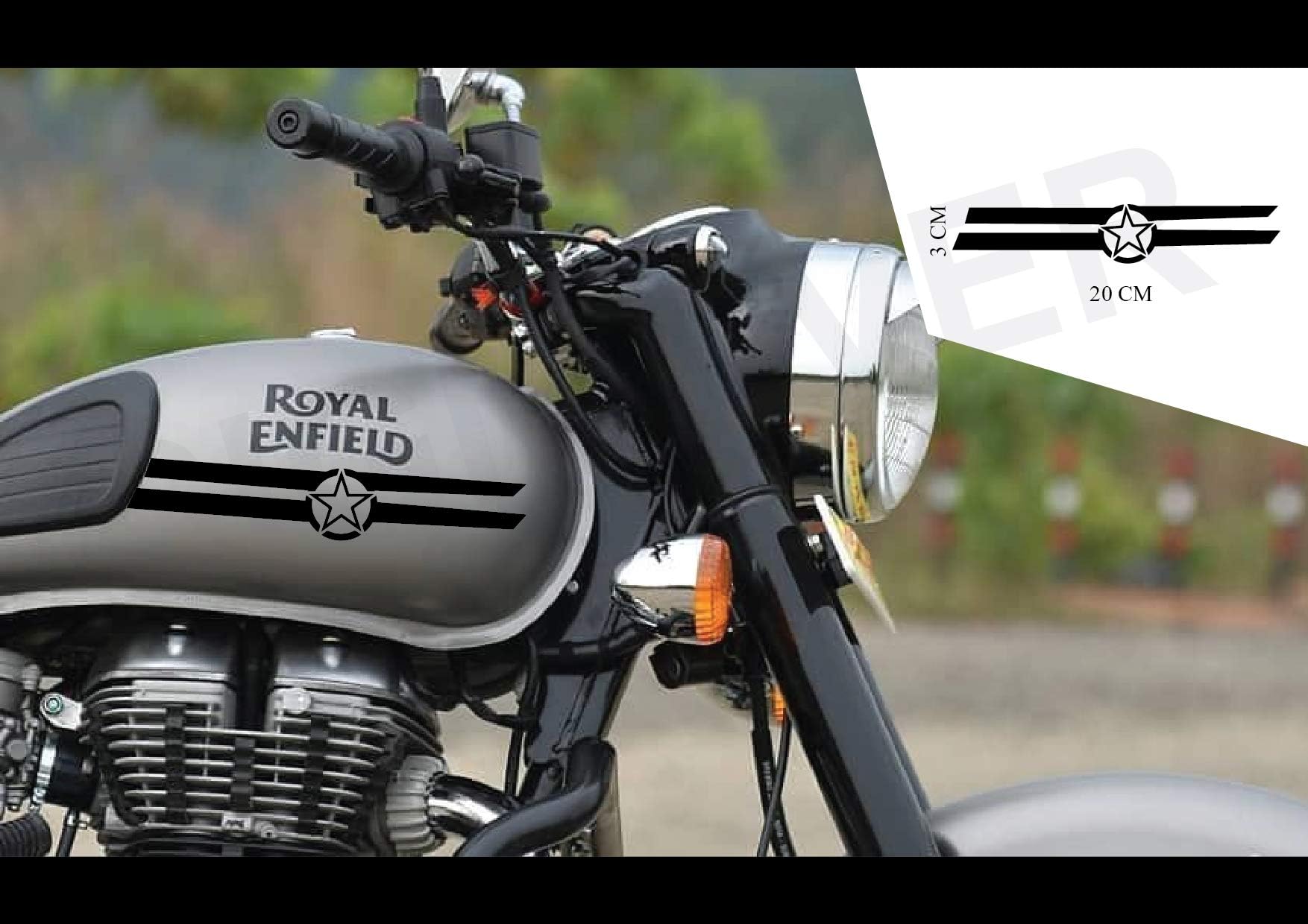 SIGN EVER Star Wings Bike Stickers Compatible for Royal Enfield Classic ...
