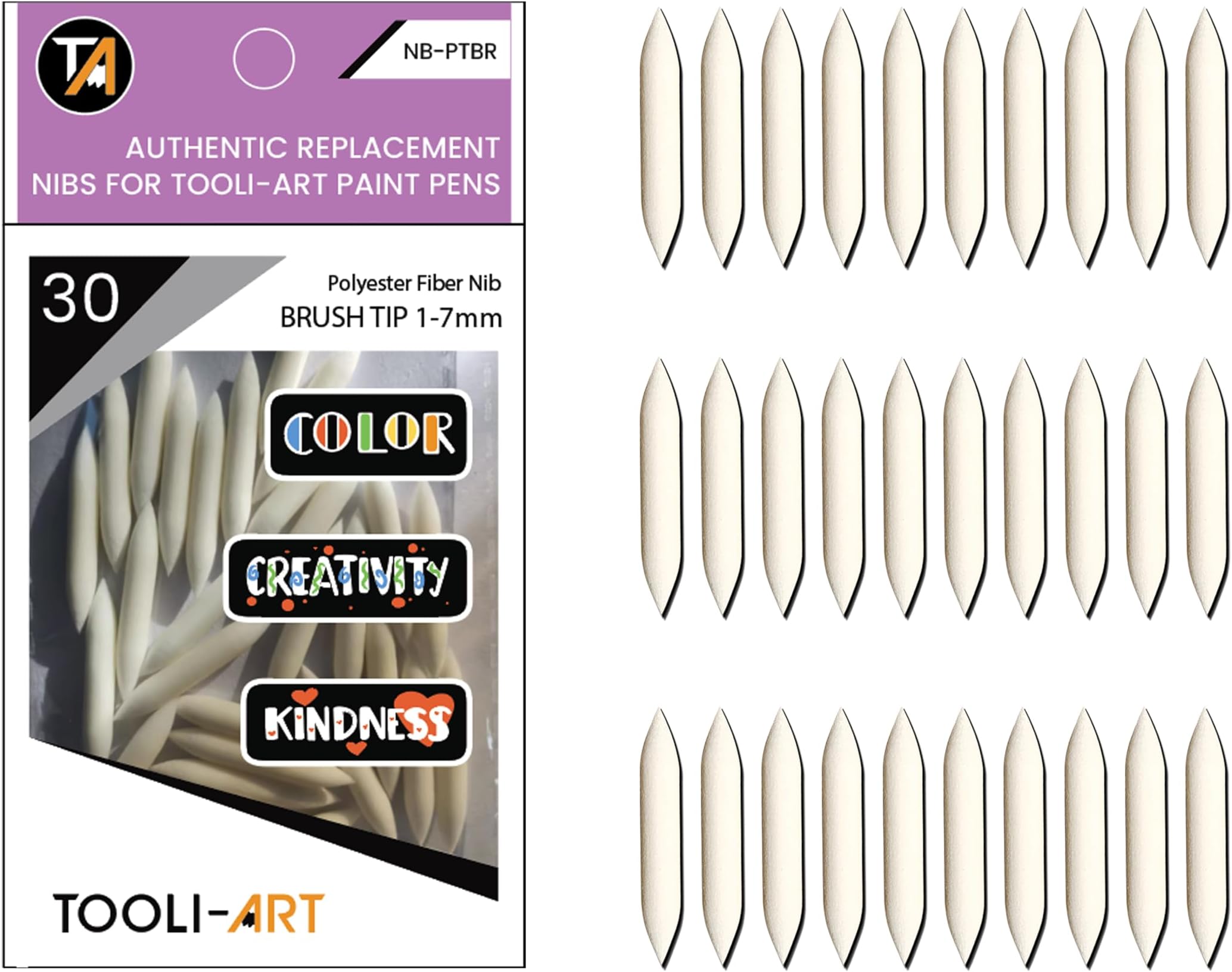 Amazon.com : TOOLI-ART 30 Replacement Double Sided Flexible Brush Nibs ...