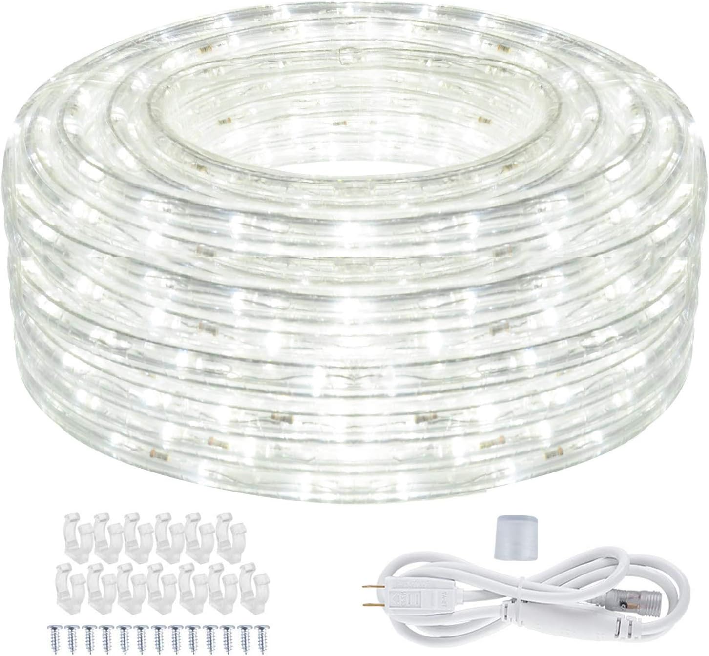 Amazon.com: SHGPODA 66ft/20m 720 LEDs Rope Lights,6000K Cool White ...