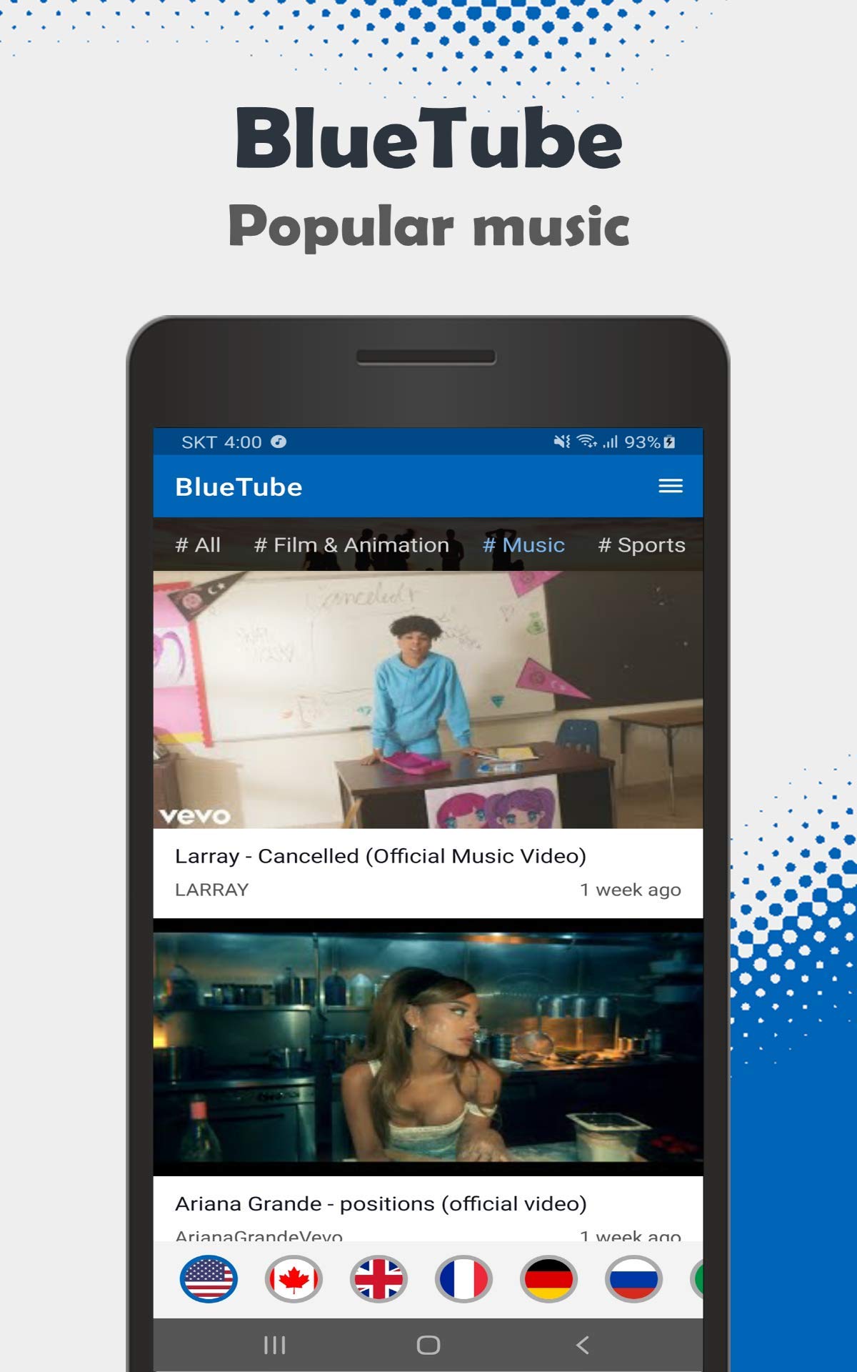 BlueTube - Popular video by global (Movie, Music, Sports, Comedy, etc ...