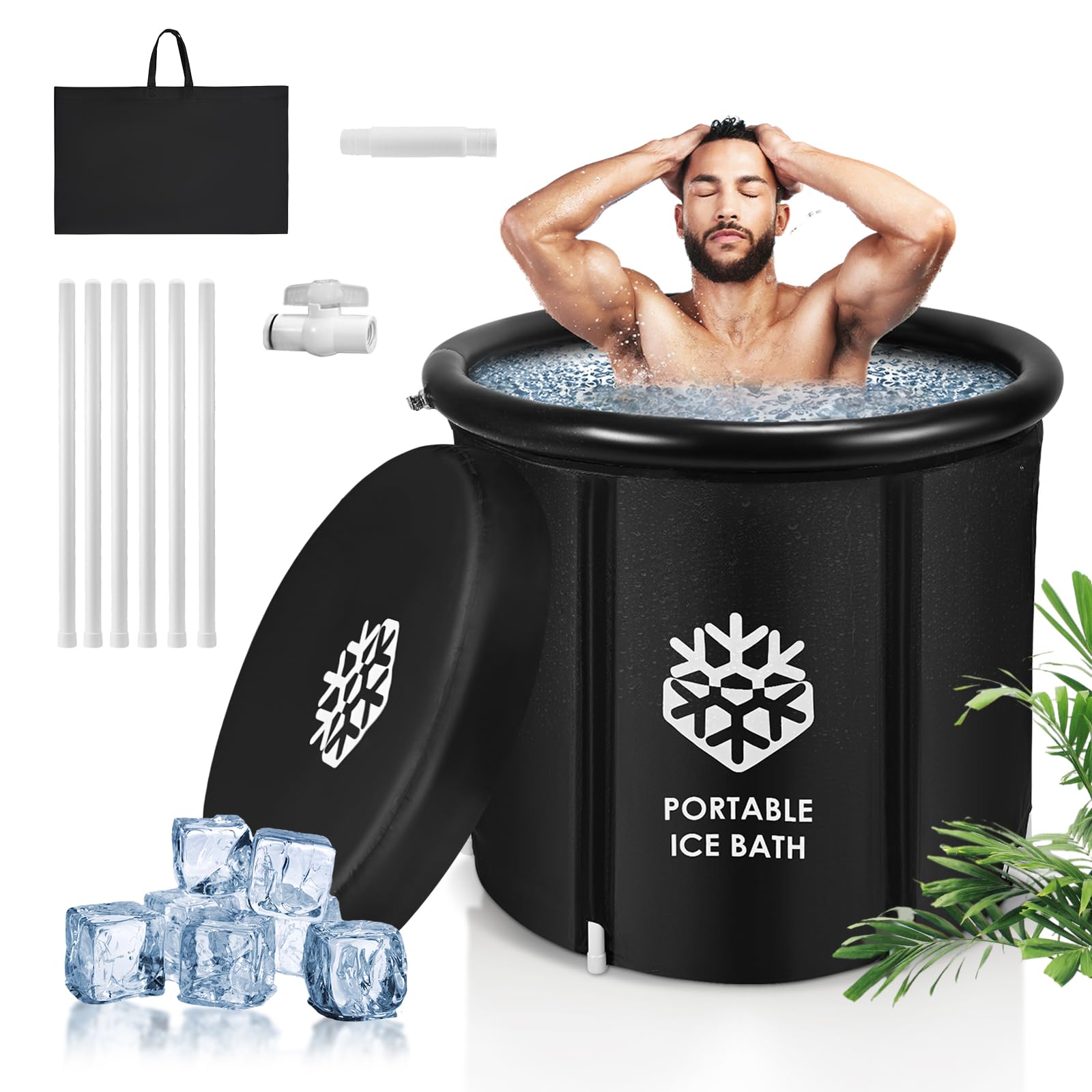 WildFun Ice Bath Tub Outdoor for Athletes, 376L Cold Plunge Tub for ...