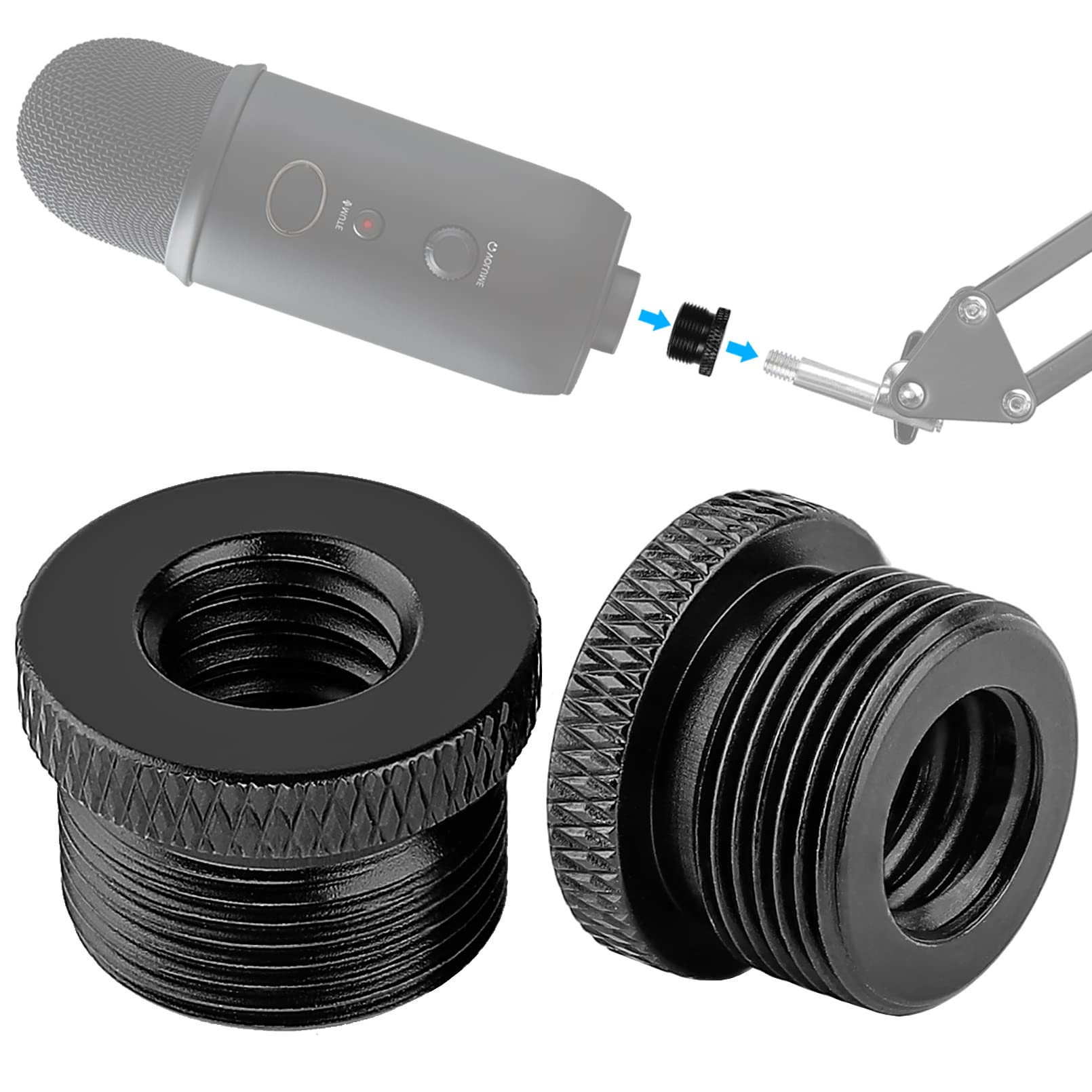 Snapklik.com : Frgyee 2 Pack Blue Yeti Adapter Screw Thread, 5/8" Male ...