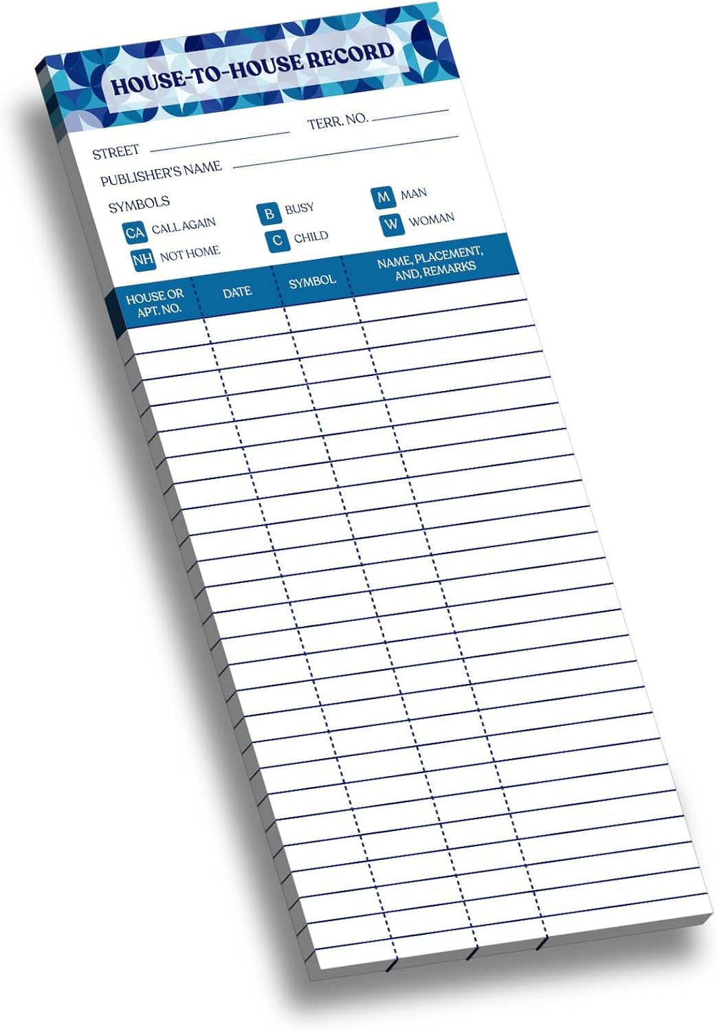 Amazon.com : JW House To House Field Service Tracker - JW Return Visit ...