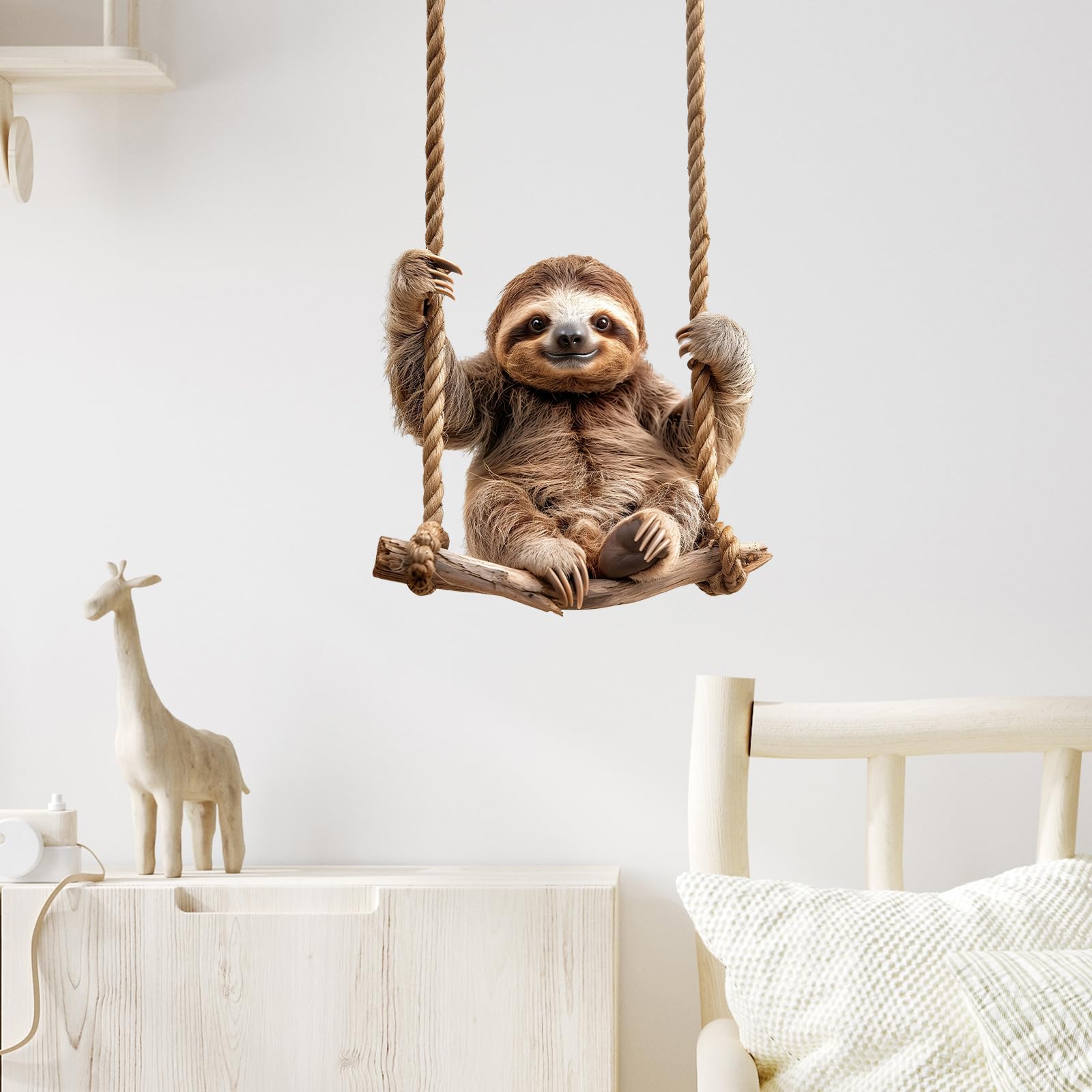 Amazon.com: Sloth Hanging on The Books Tree Wall Decals Decor, Large ...