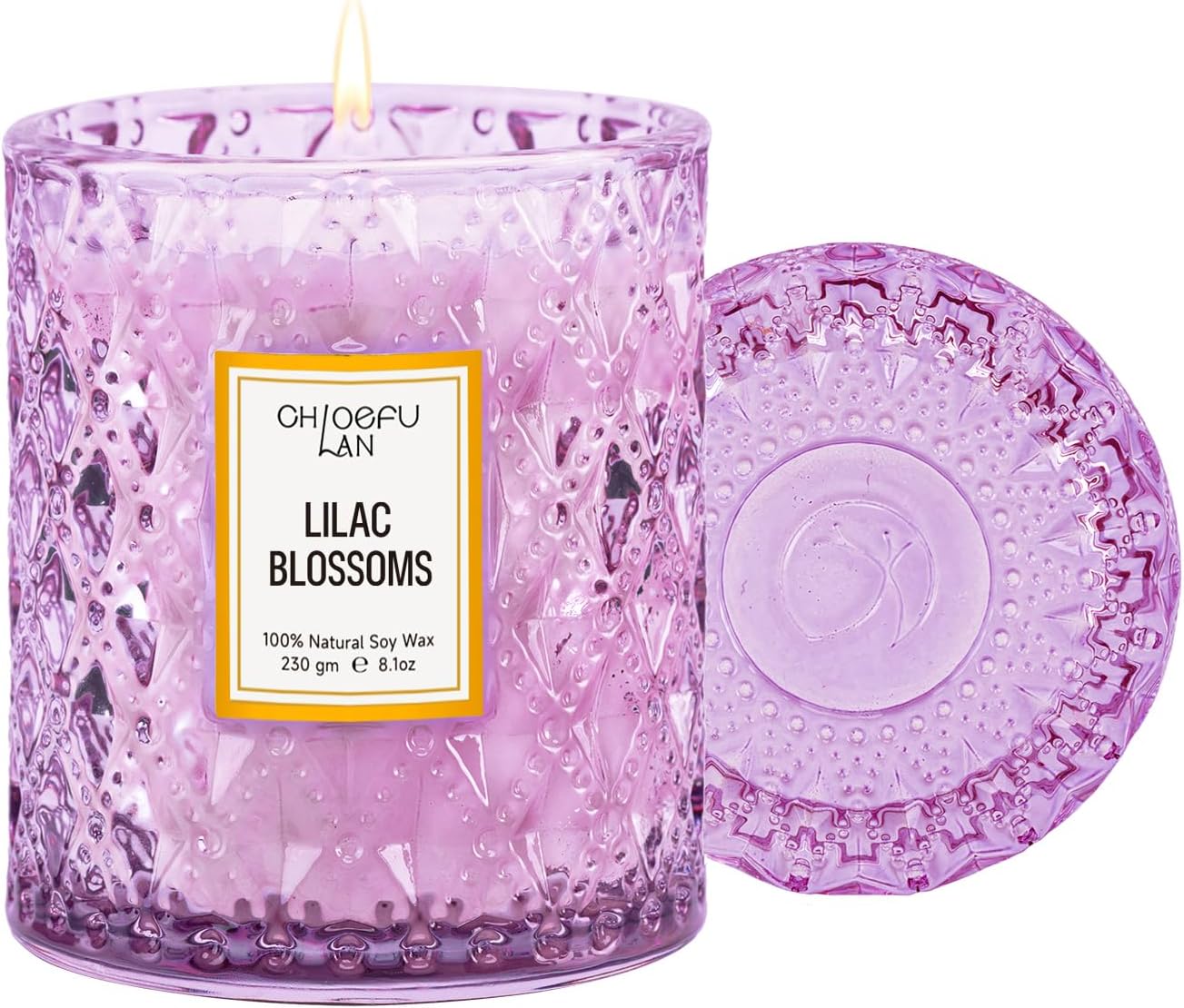 Amazon.com: Chloefu LAN Lilac Blossoms Scented Candle, Highly Floral ...