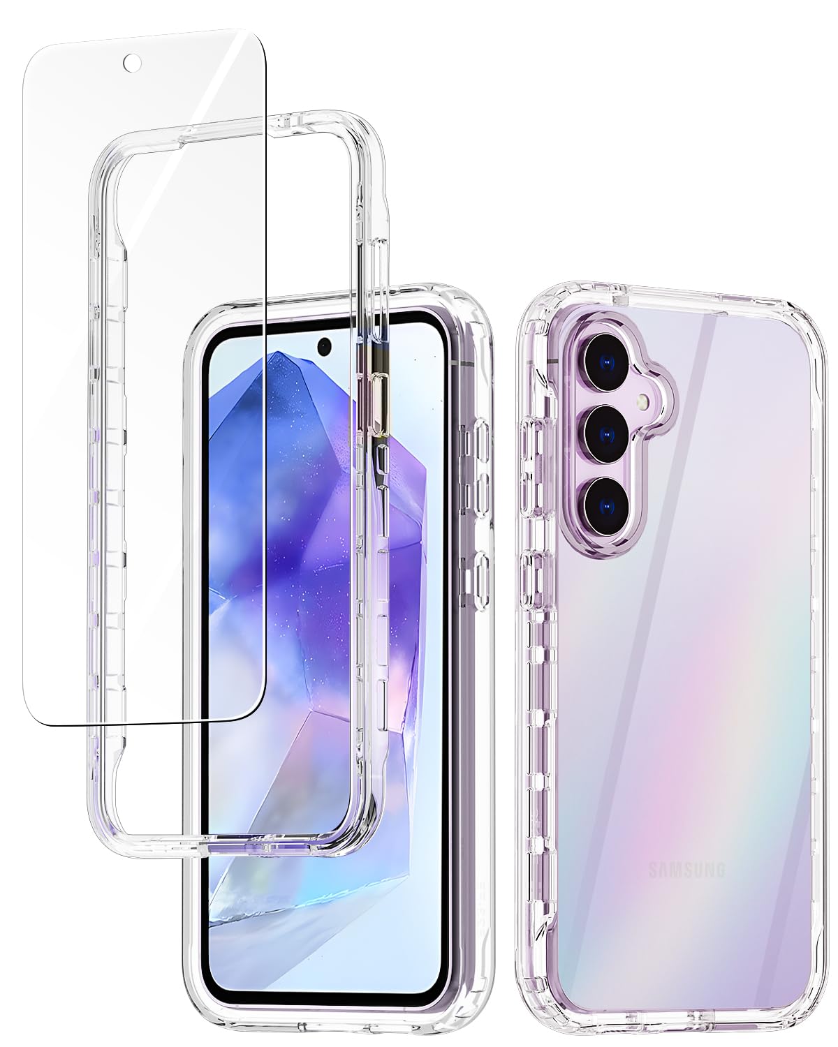 Snapklik.com : Samsung Galaxy A55 Case Clear Full Body Rugged Bumper ...