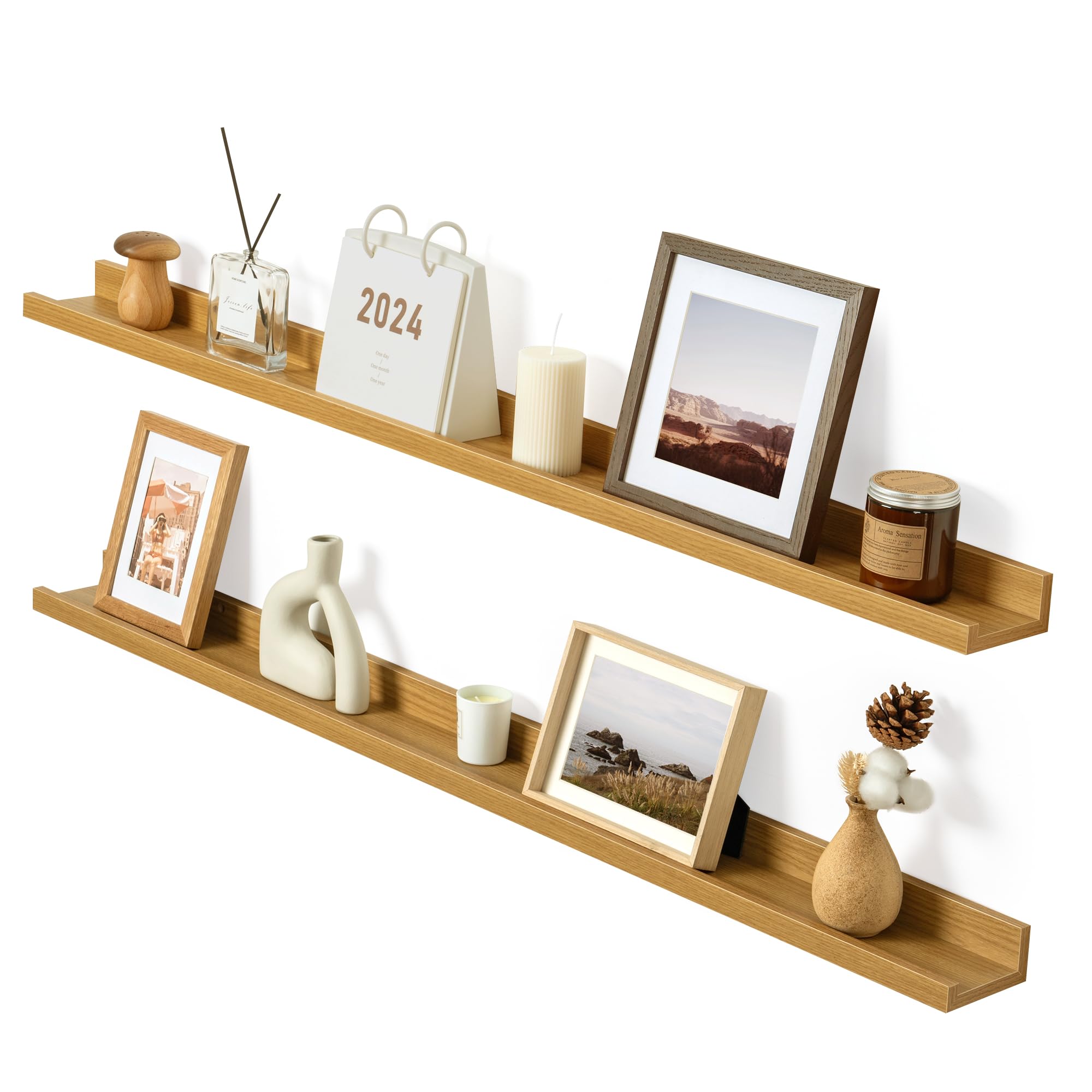 Amazon.com: Picture Ledge Shelf, Floating Shelves 48 Inches Long, Oak ...