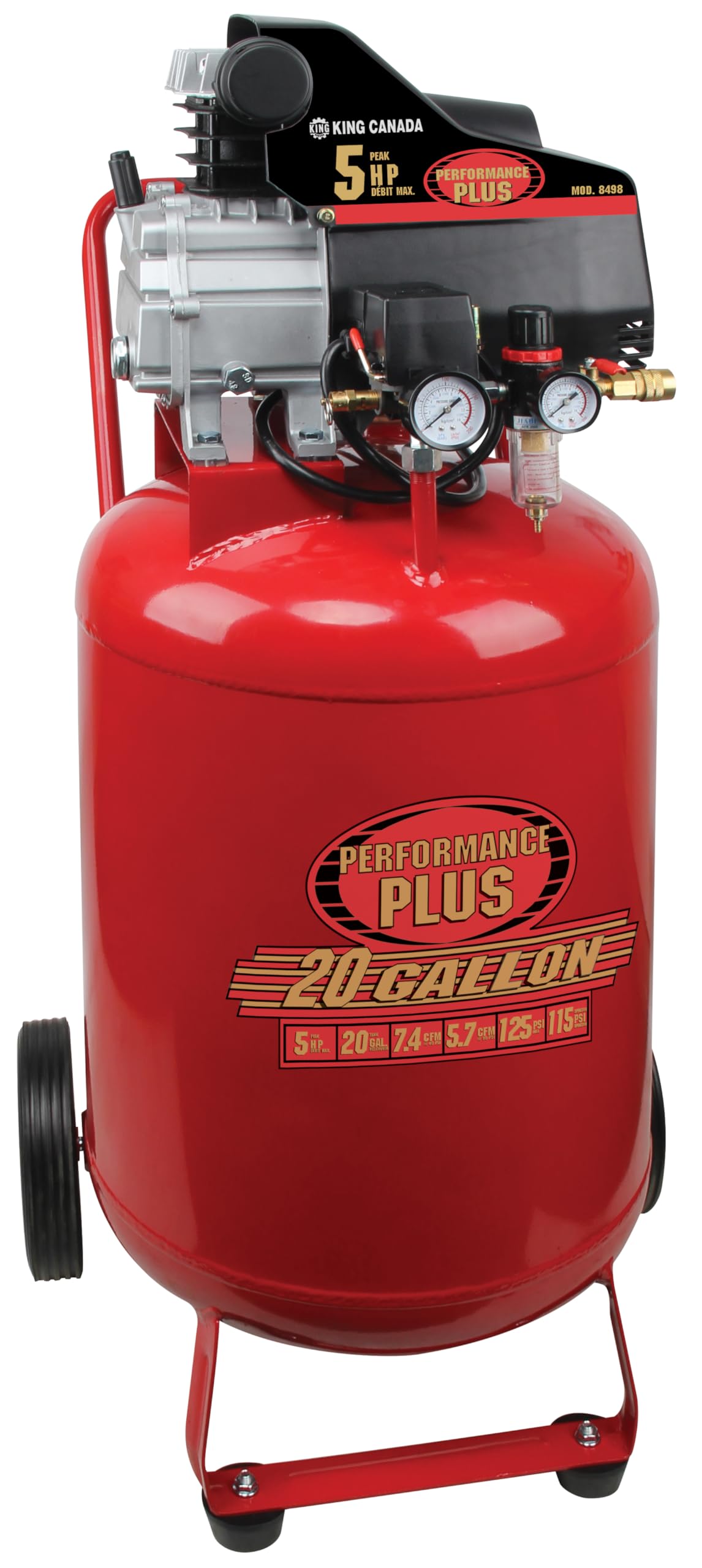 King Canada 8498 5 Peak HP Air Compressor : Amazon.ca: Tools & Home ...