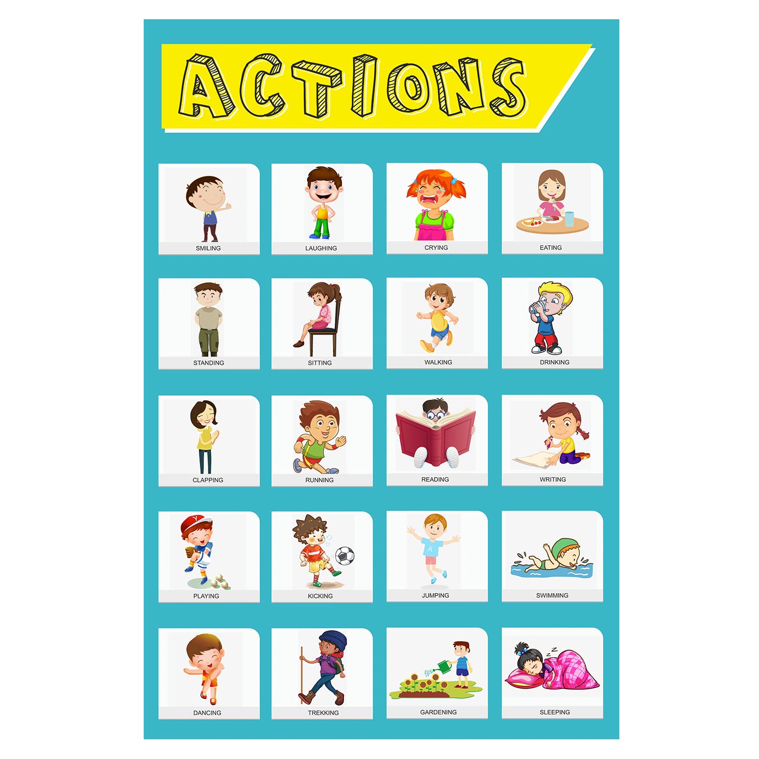 Paper Plane Design Actions Educational Charts for Kids Home and School ...