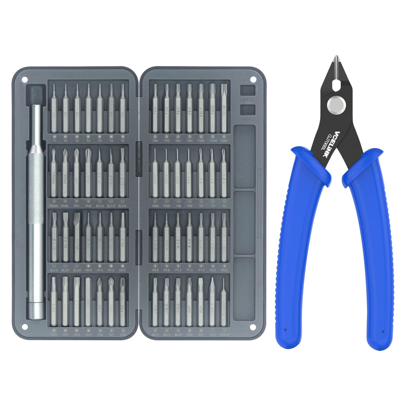 VCELINK Small Wire Cutter Spring-loaded with Precision Screwdriver Set ...