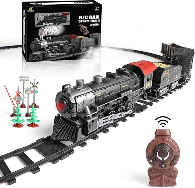 Amazon.com: Leopmase Train Set, Remote Control Train Toys w/Track Three ...