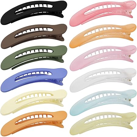 Amazon.com : 7PCS Large Flat Claw Clips for Thick Hair, Matte Flat Lay ...