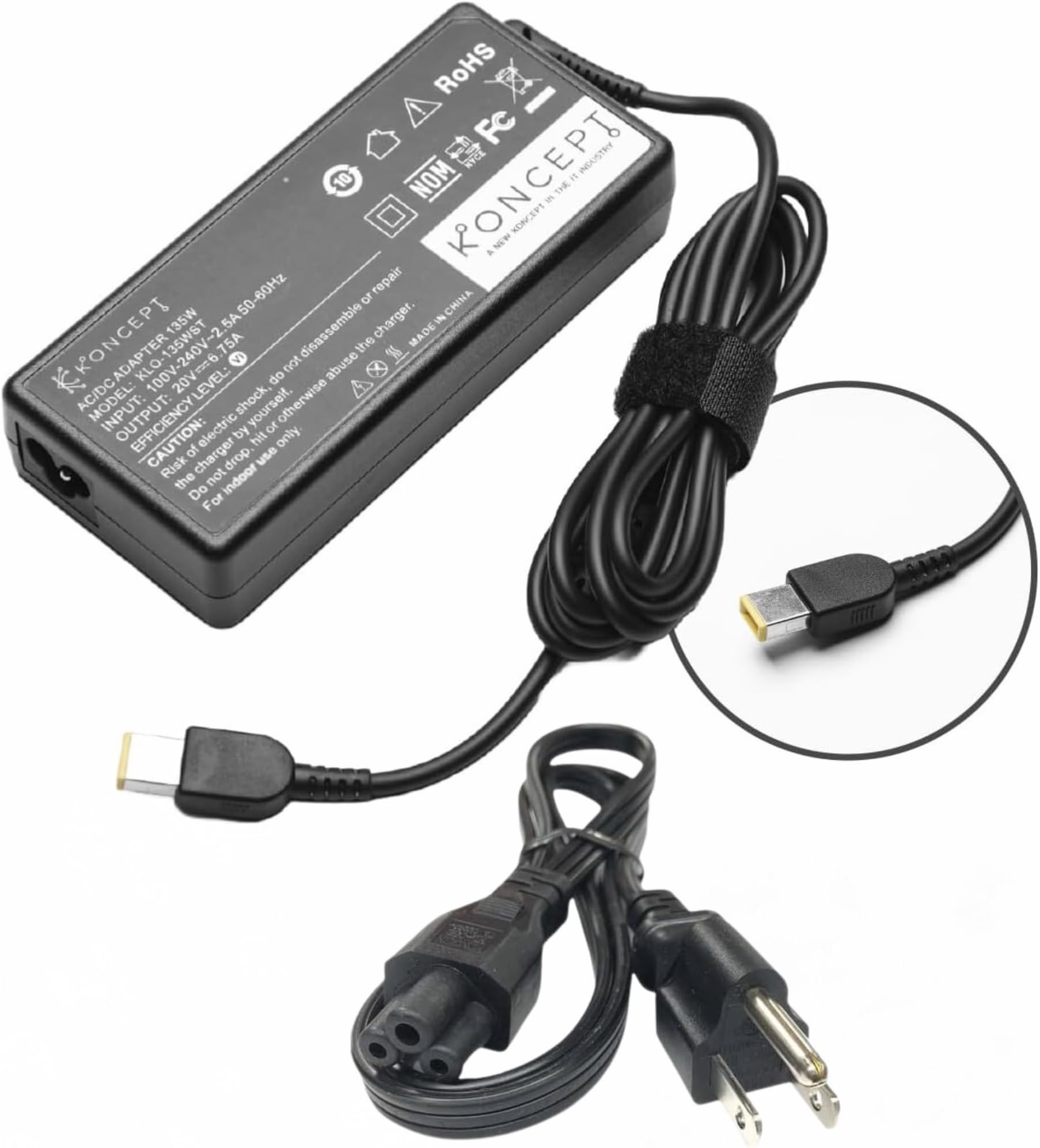 Amazon.com: 135W Lenovo Laptop Charger 20V 6.75A (UL Safety Certified ...