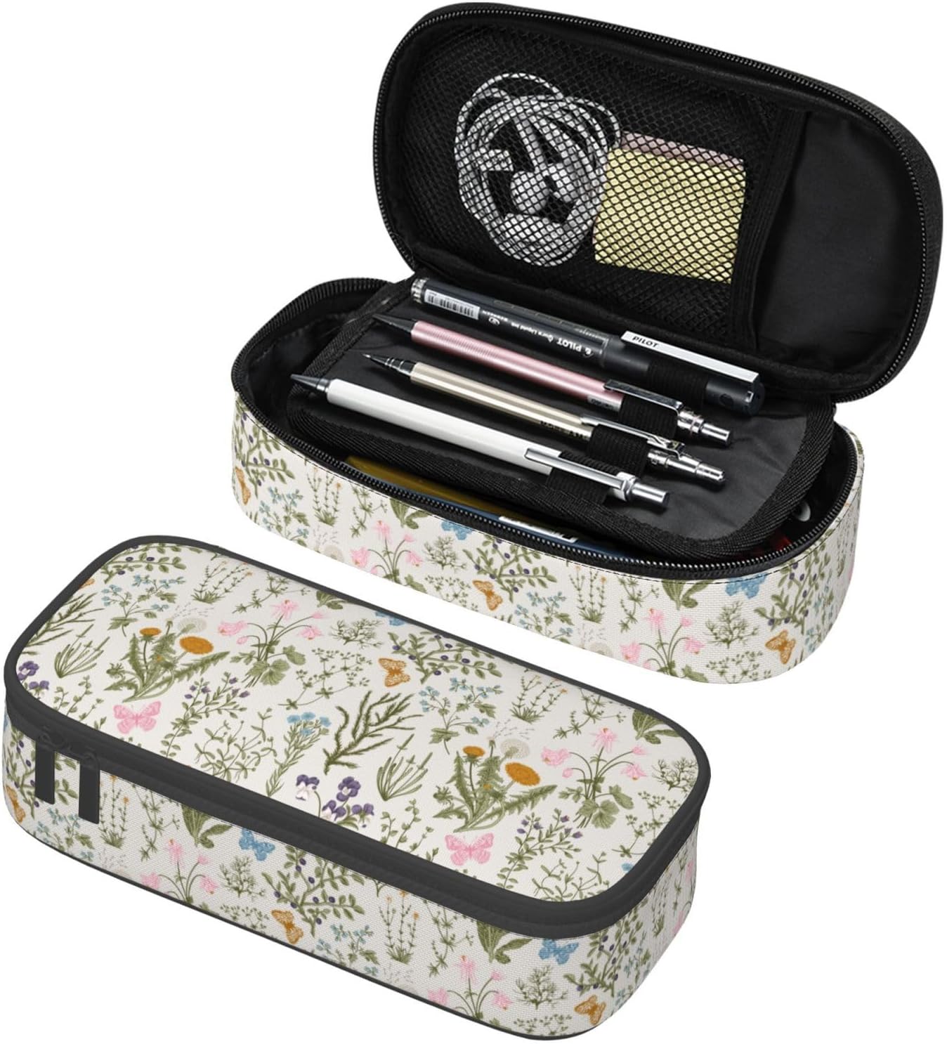 Amazon.com: Pretty Wild Floral Herb Flower Pencil Case Big Capacity ...