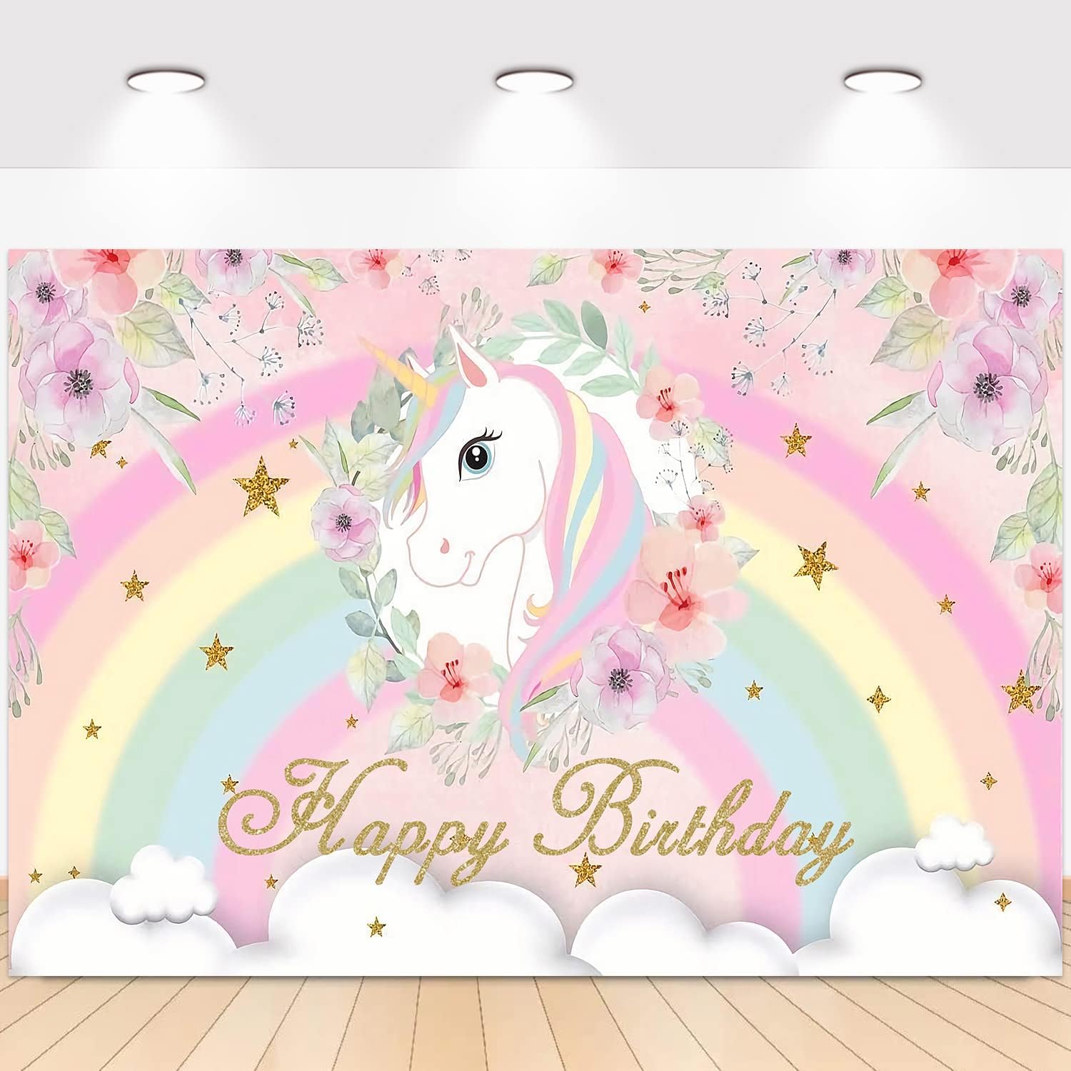 Amazon.com : GEAMLA 5x3ft Unicorn Birthday Party Backdrop Decorations ...