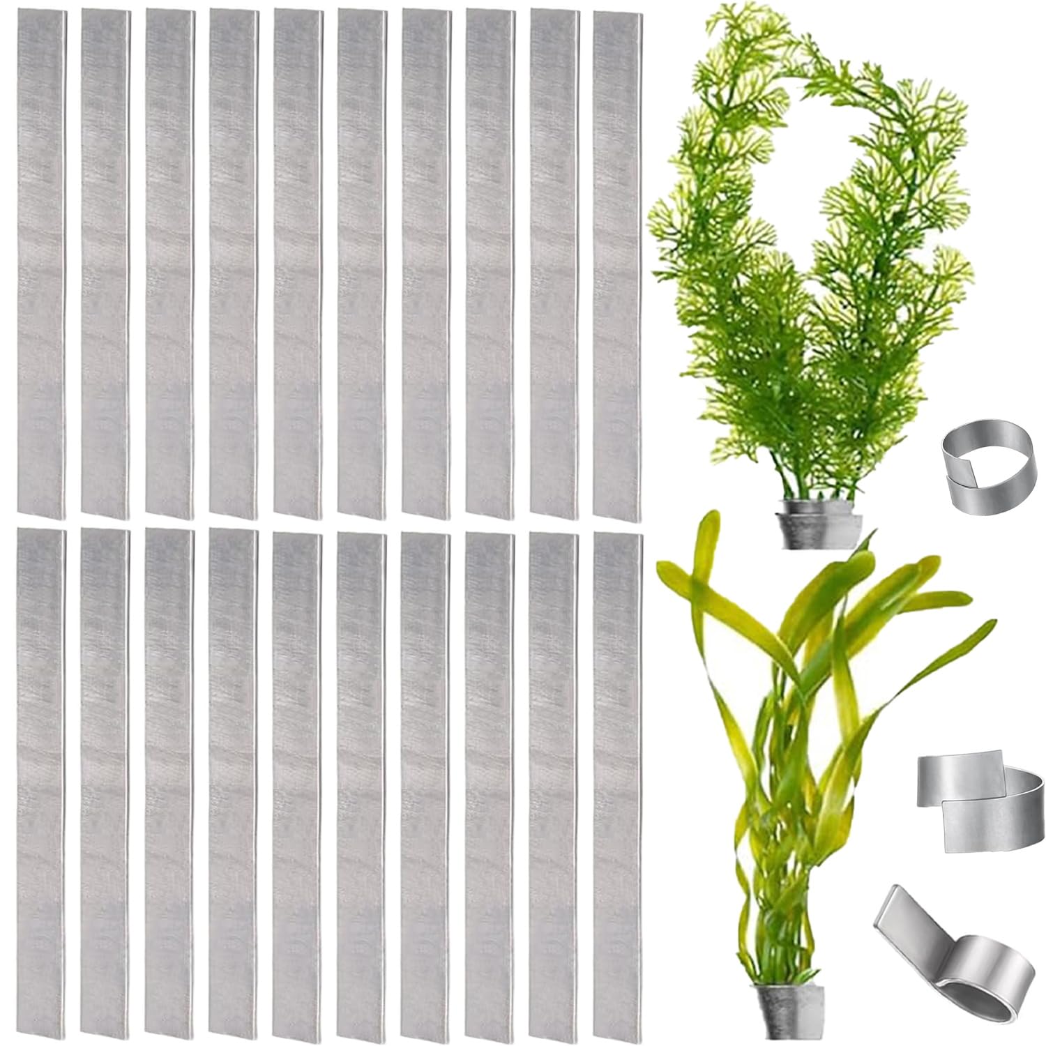 DILUSILK 20 Pcs Aquarium Plant Weights Anchors Prevents Floating, Plant ...