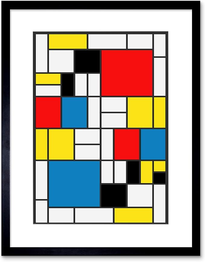 Amazon.com: MONDRIAN ABSTRACT CUBES SQUARES OLD MASTER FRAMED ART PRINT ...