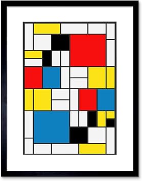 Amazon.com: MONDRIAN ABSTRACT CUBES SQUARES OLD MASTER FRAMED ART PRINT ...