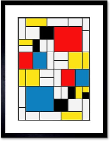Amazon.com: MONDRIAN ABSTRACT CUBES SQUARES OLD MASTER FRAMED ART PRINT ...