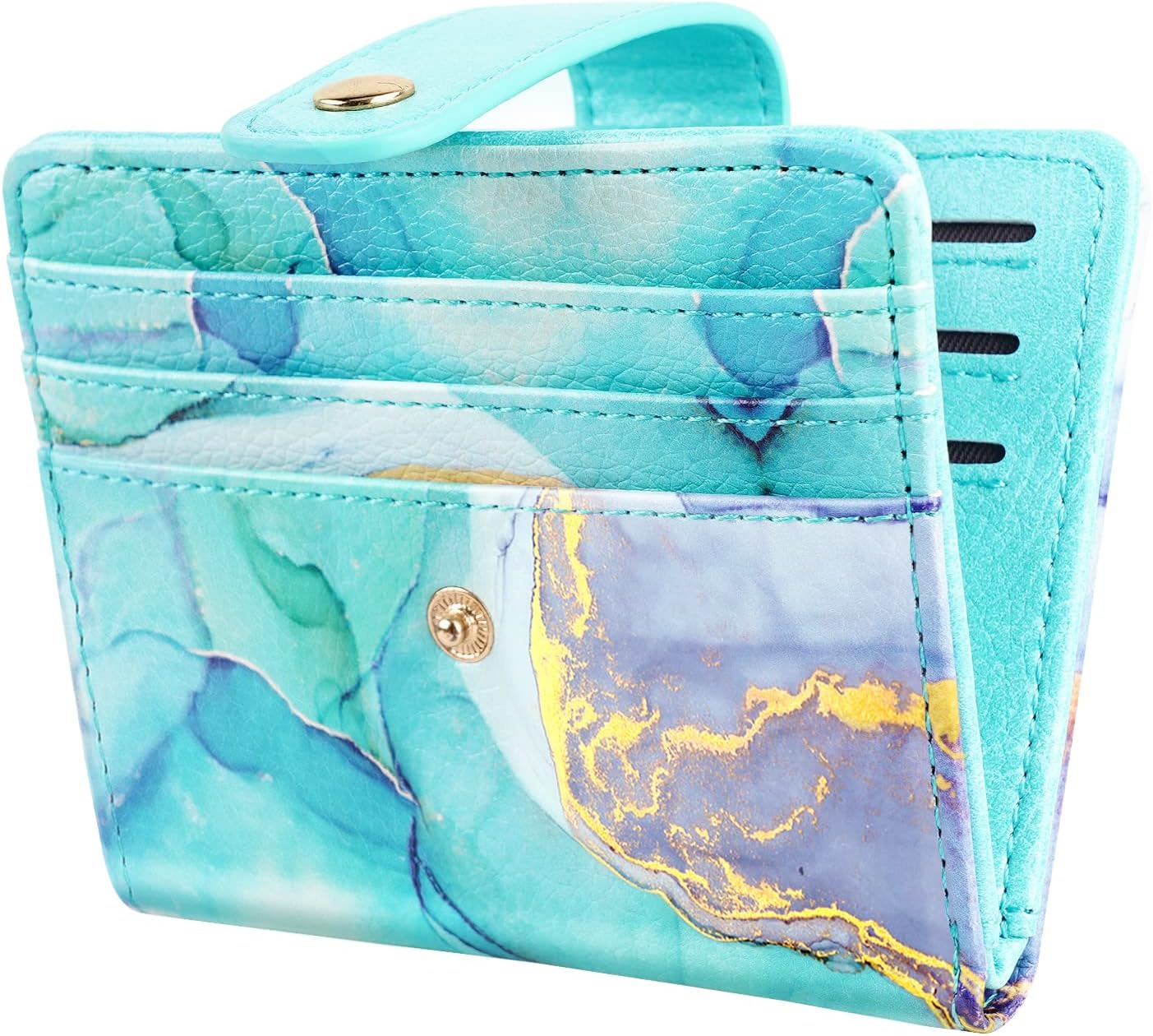 Amazon.com: Simikol Small Wallets for Women Slim Minimalistfor Bifold Credit Card Holder for ...