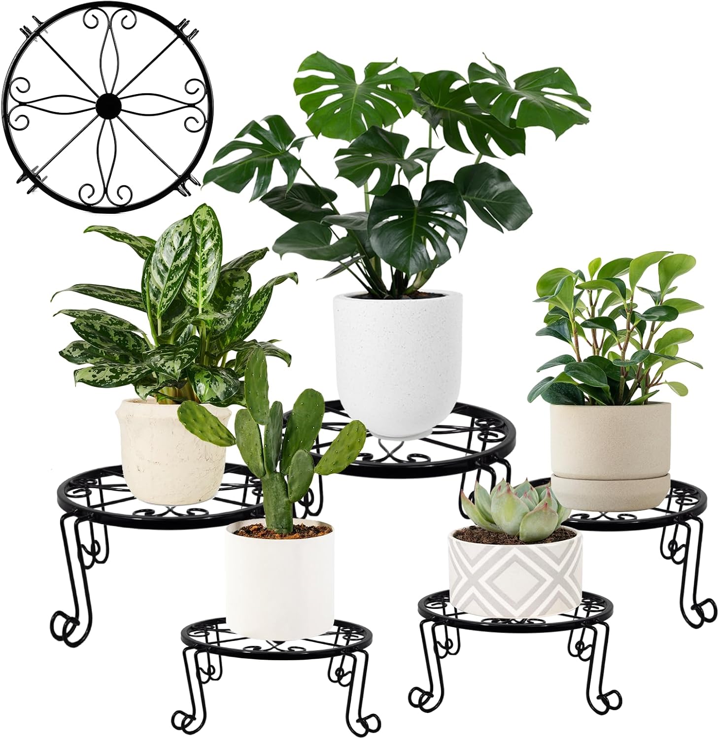 Amazon.com: PAITIN 5 Pack Metal Plant Stands,Heavy Duty Flower Pot ...
