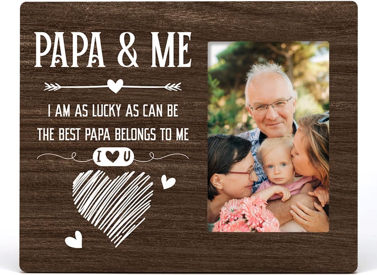 Amazon.com - Nurawo Grandfather Wood Picture Frame Grandpa Never Forget ...