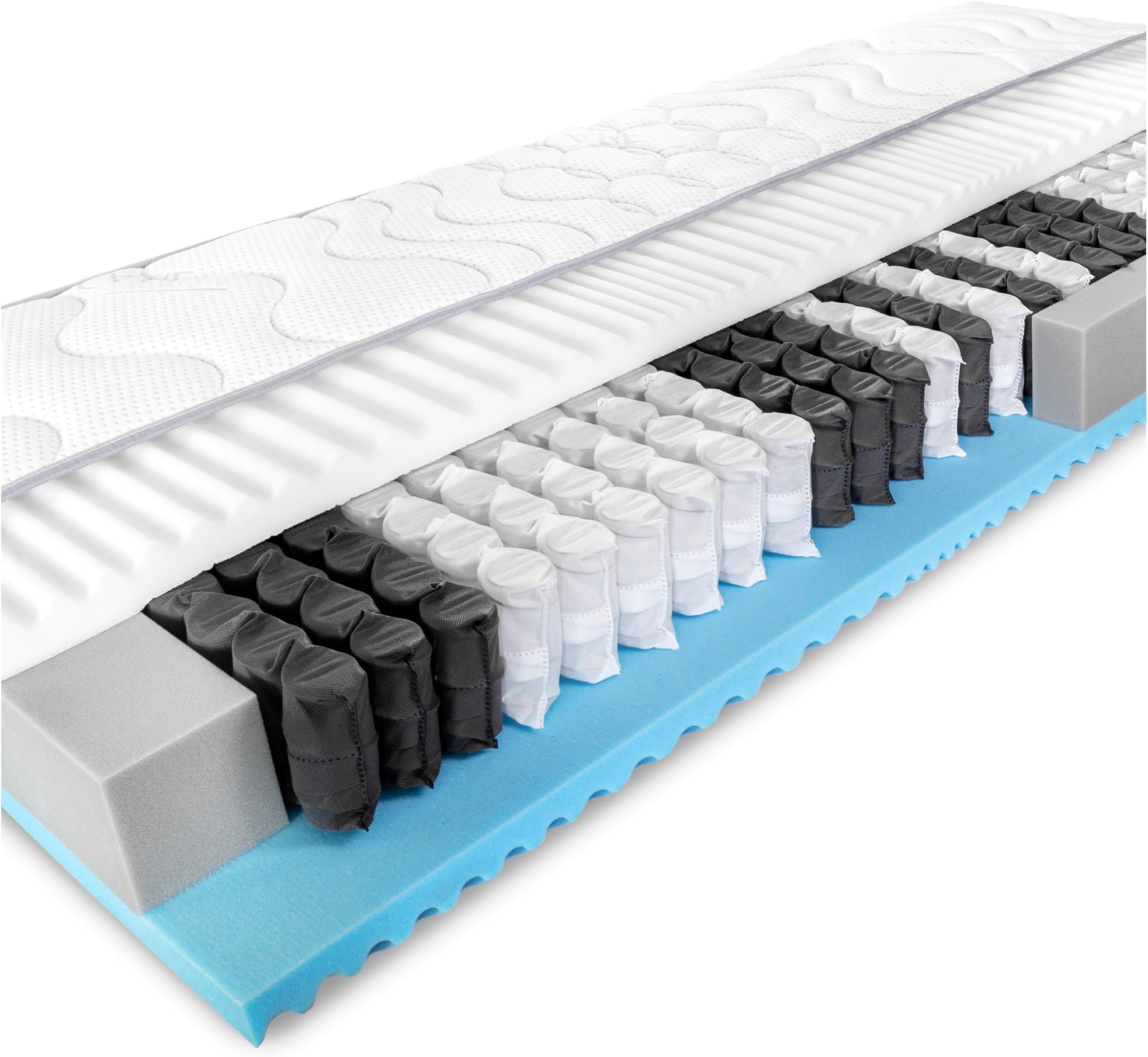 BMM Matratze 90x200 cm Ortho Medic Taschenfederkernmatratze Härtegrad ...