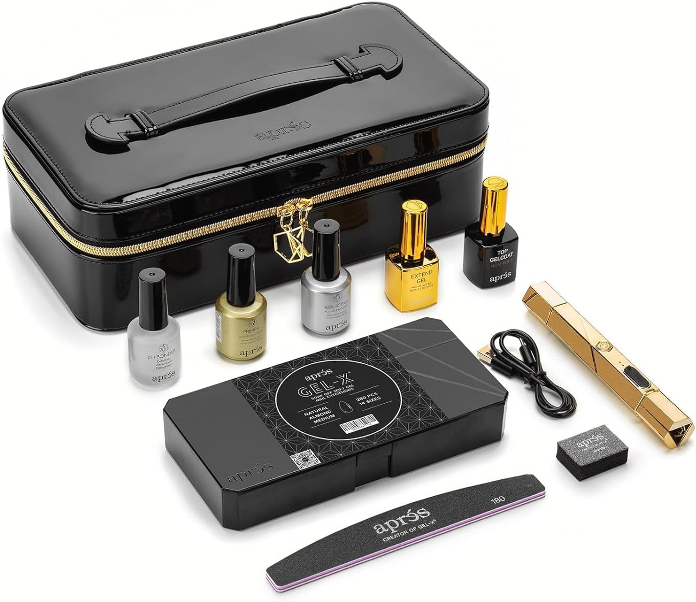 Amazon.com: Apres Gel-X Nail Professional Starter Kit, 14 Sizes 00-9 w ...