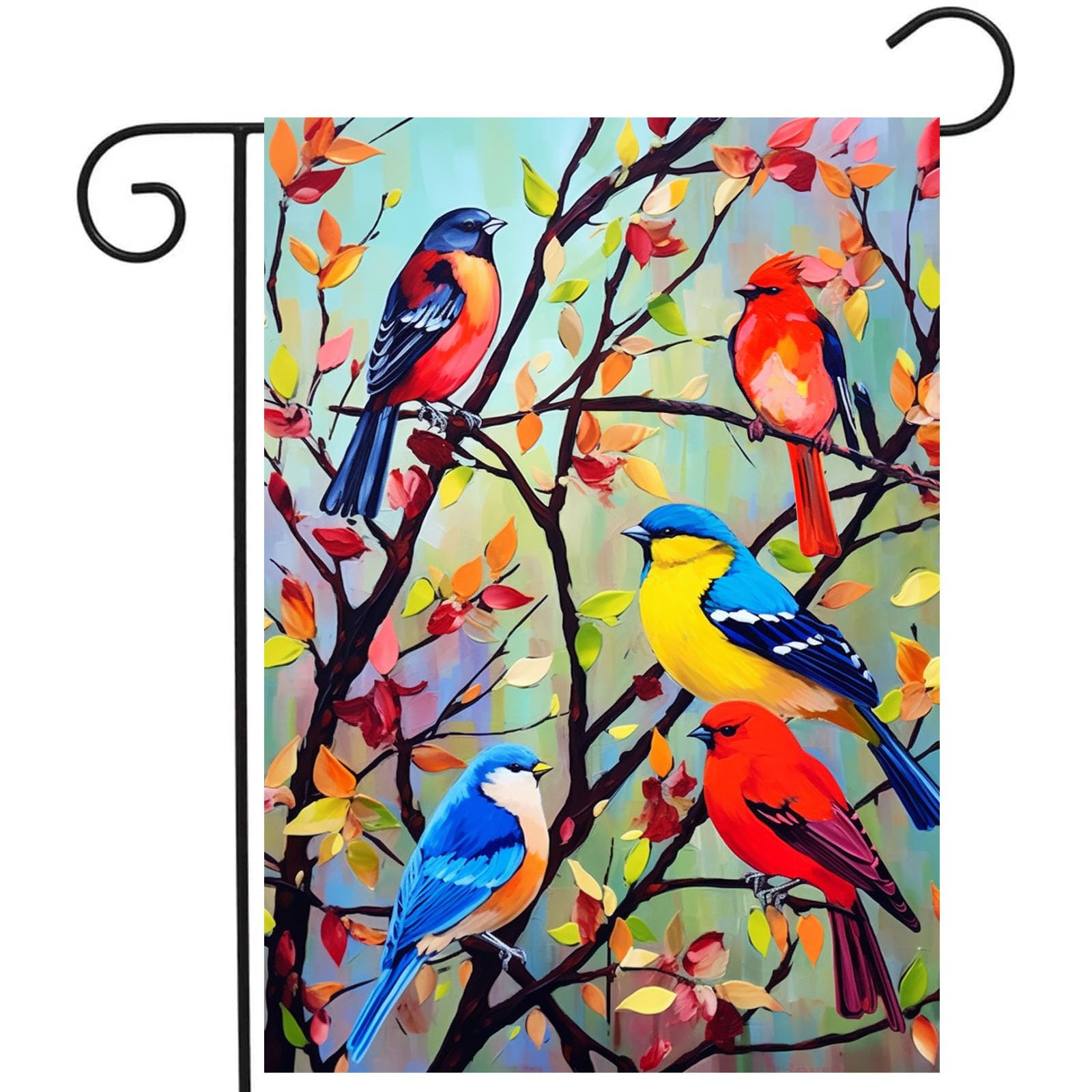 Amazon.com : Tree Birds Flag Spring Summer Fall Garden Flag Seasonal ...