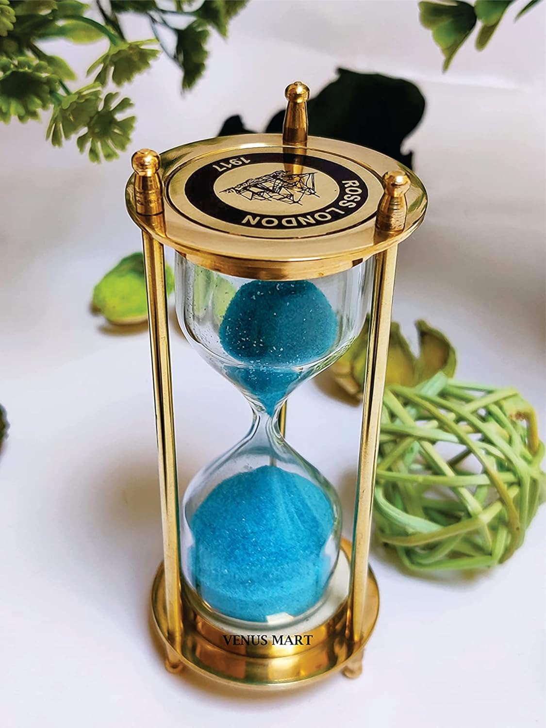 NORVILLE® Wooden and Brass Sand Timer Hour Glass Sandglass Clock ...