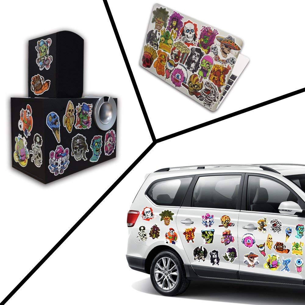 Horror Stickers Pack 100 Pcs Vinyl Creepy Skull Crazy Stickers ...